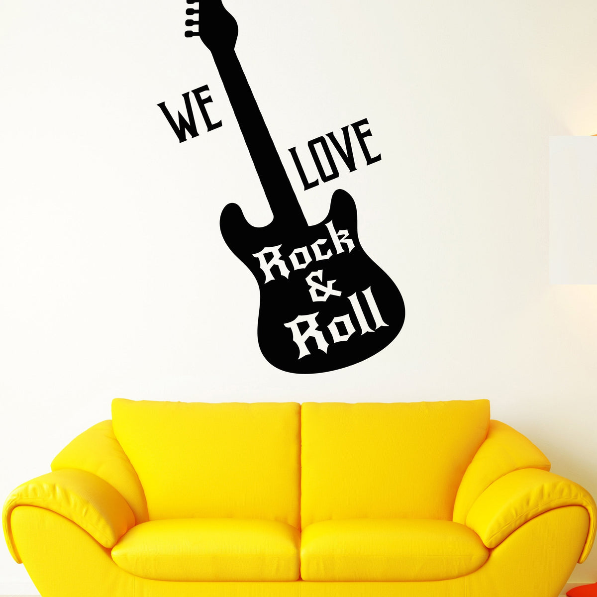 Vinyl Wall Decal Electric Guitar Rock'n'roll Rock Music Musician Stick ...