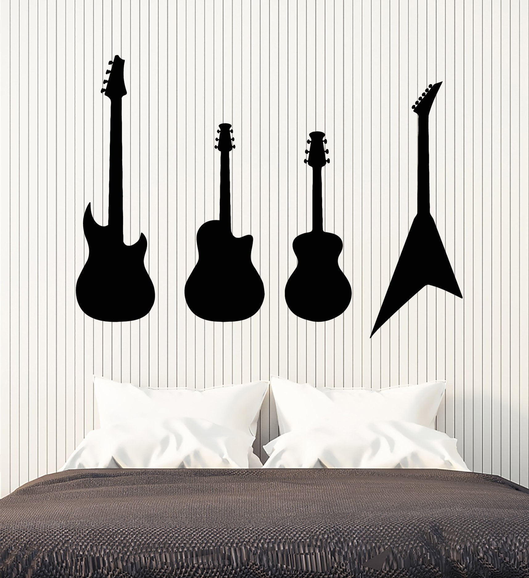 Vinyl Wall Decal Electric Guitars Player Rock Star Musician Stickers ...
