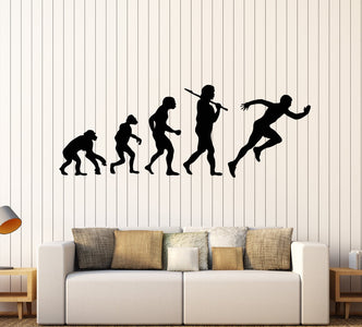 Vinyl Wall Decal Running Runner Evolution Sport Run Stickers Unique Gi ...