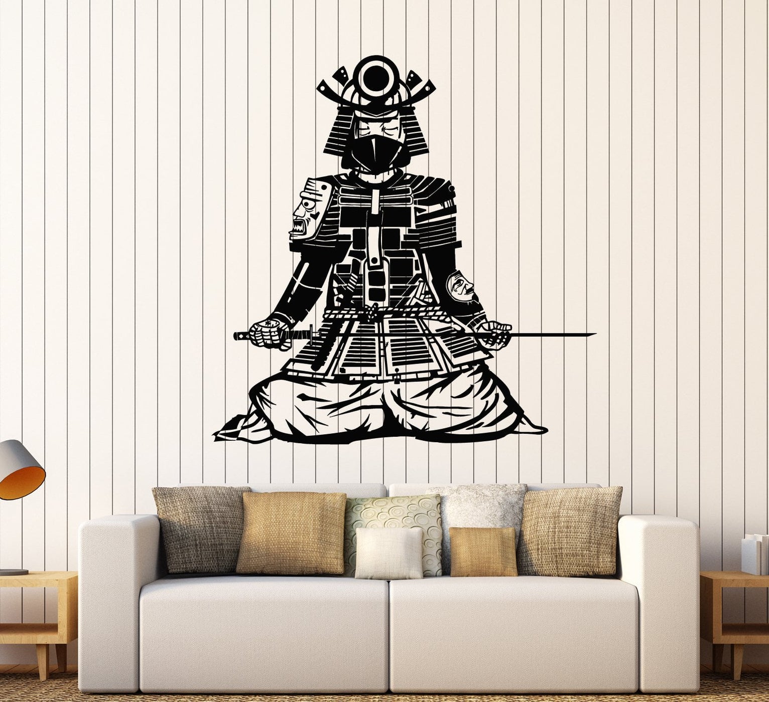 Vinyl Wall Decal Asian Samurai Japanese Warrior Style Costume Catana S ...