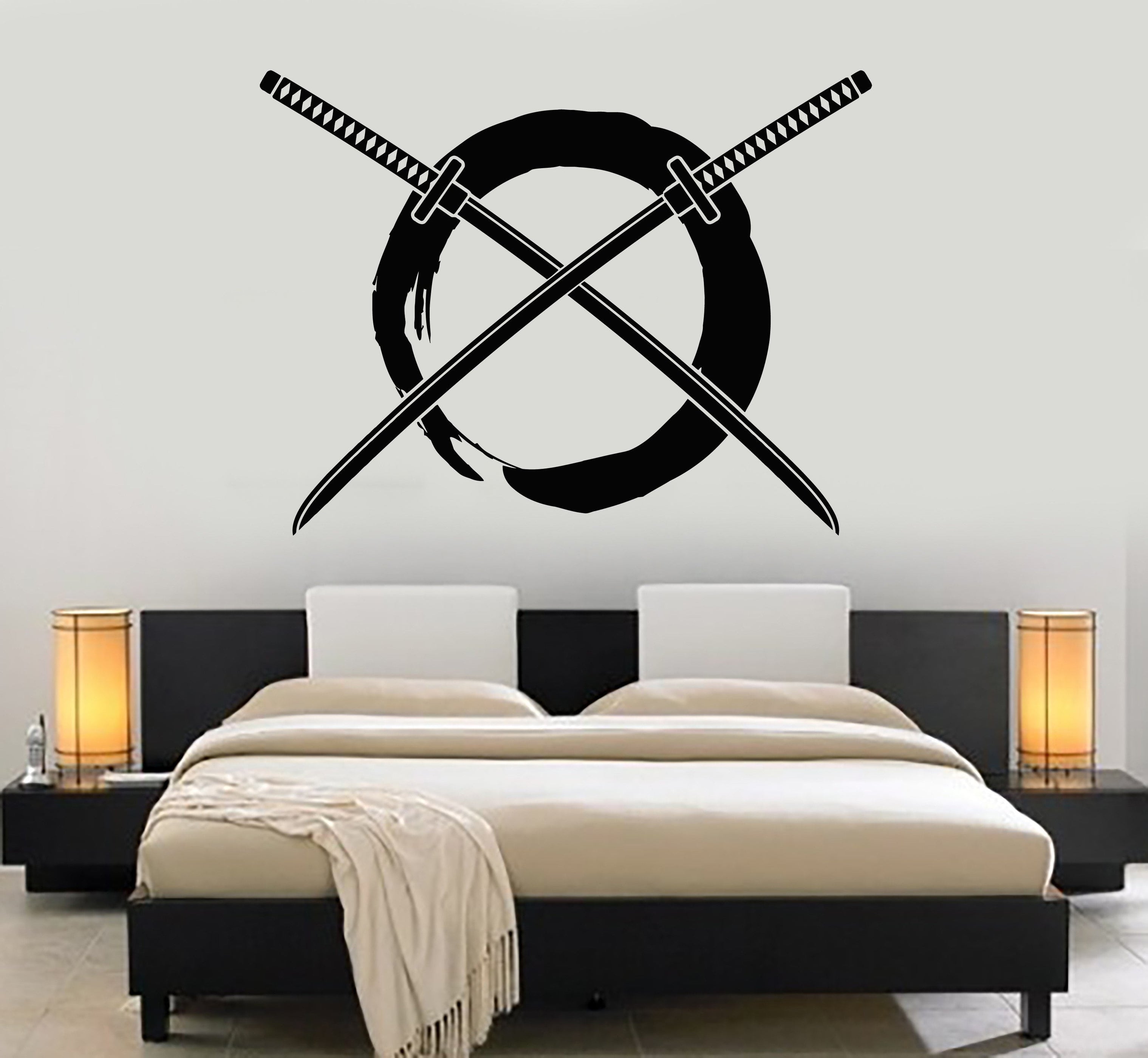 Vinyl Wall Decal Enso Circle Samurai Art Katana Zen Japanese Stickers ...