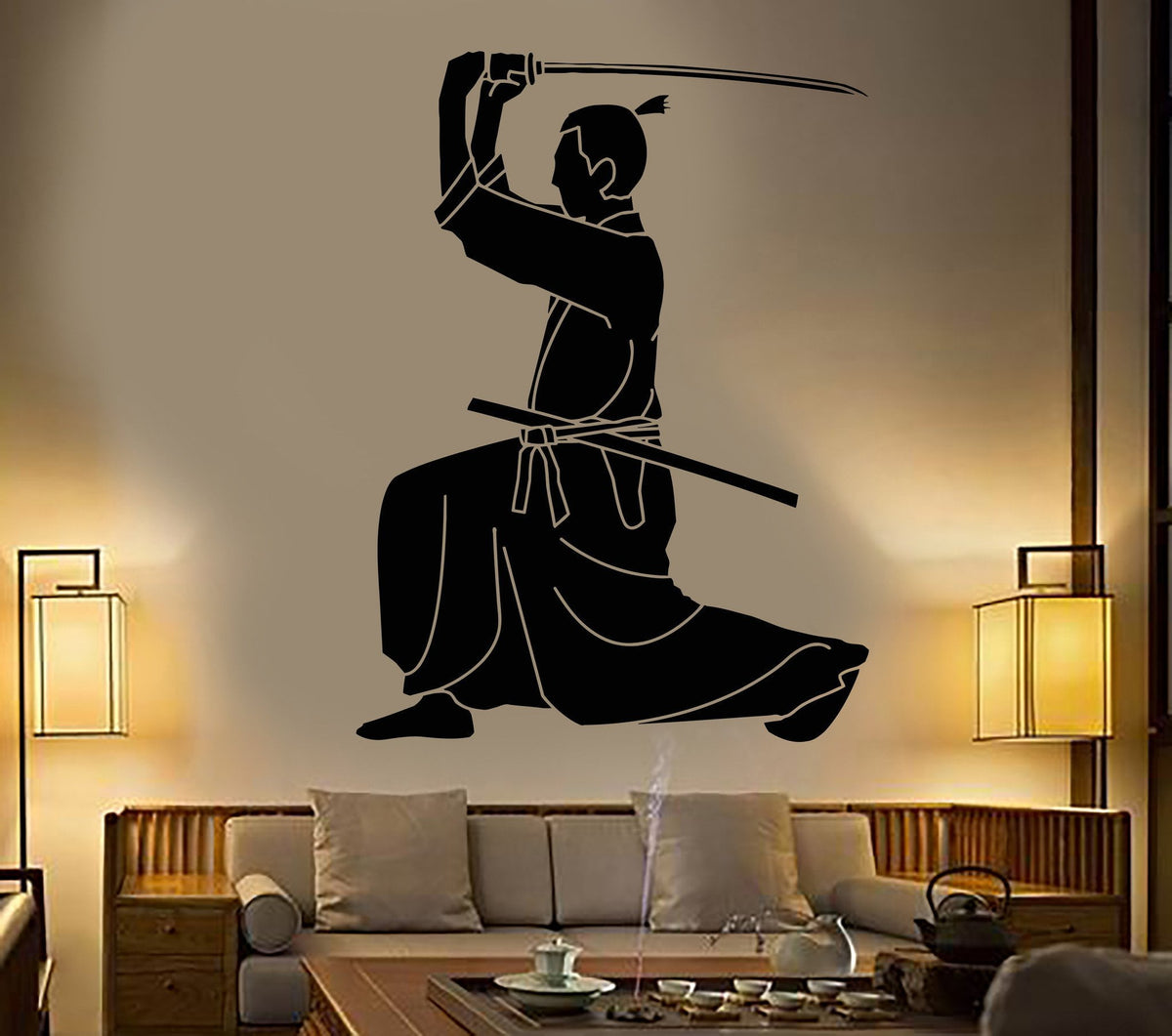 Vinyl Wall Decal Samurai Japanese Sword Katana Warrior Stickers Unique ...