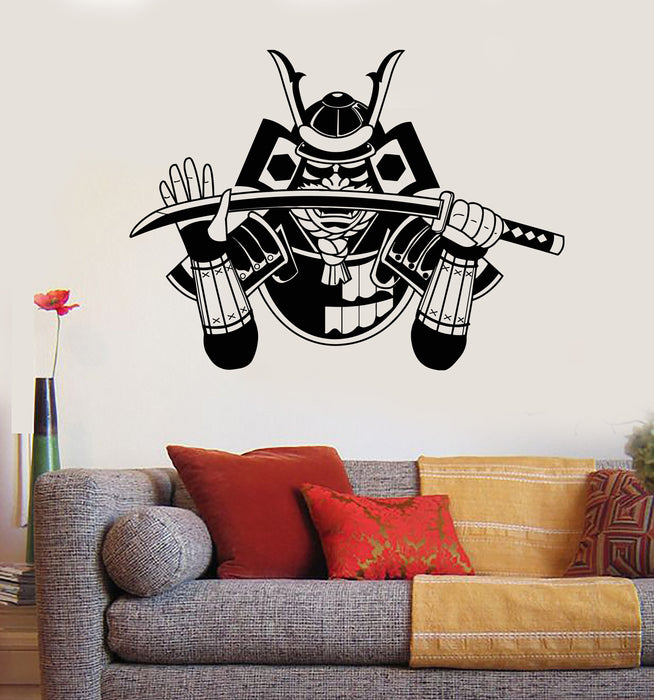 Vinyl Wall Decal Samurai Japanese Warrior Katana Armor Stickers Mural ...