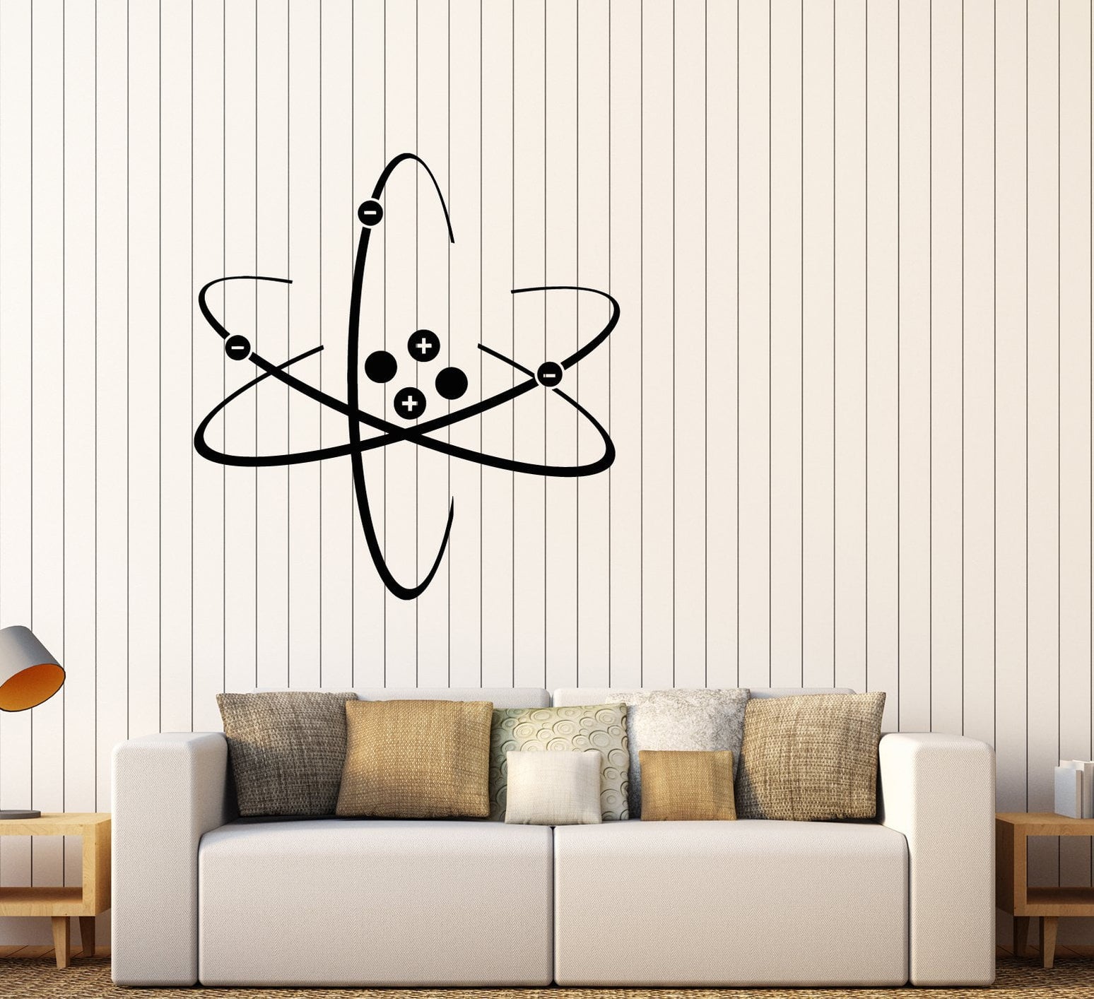 Vinyl Wall Decal Lab School Laboratory Atom Science Protons Neutrons S ...