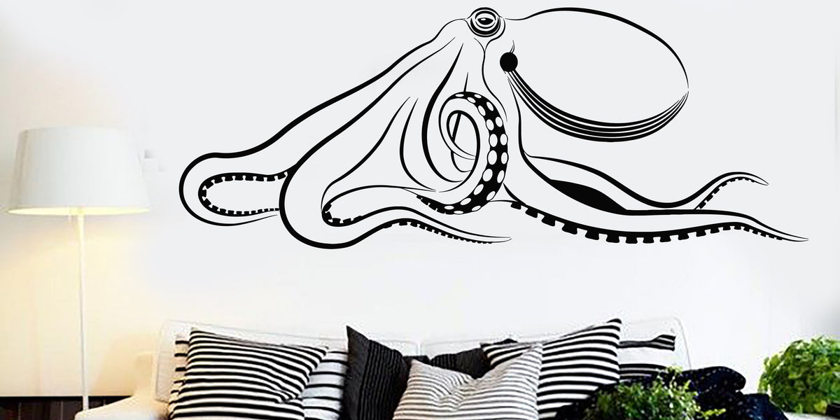 Vinyl Wall Decal Octopus Sea Ocean Monster Animal Marine Style Sticker ...