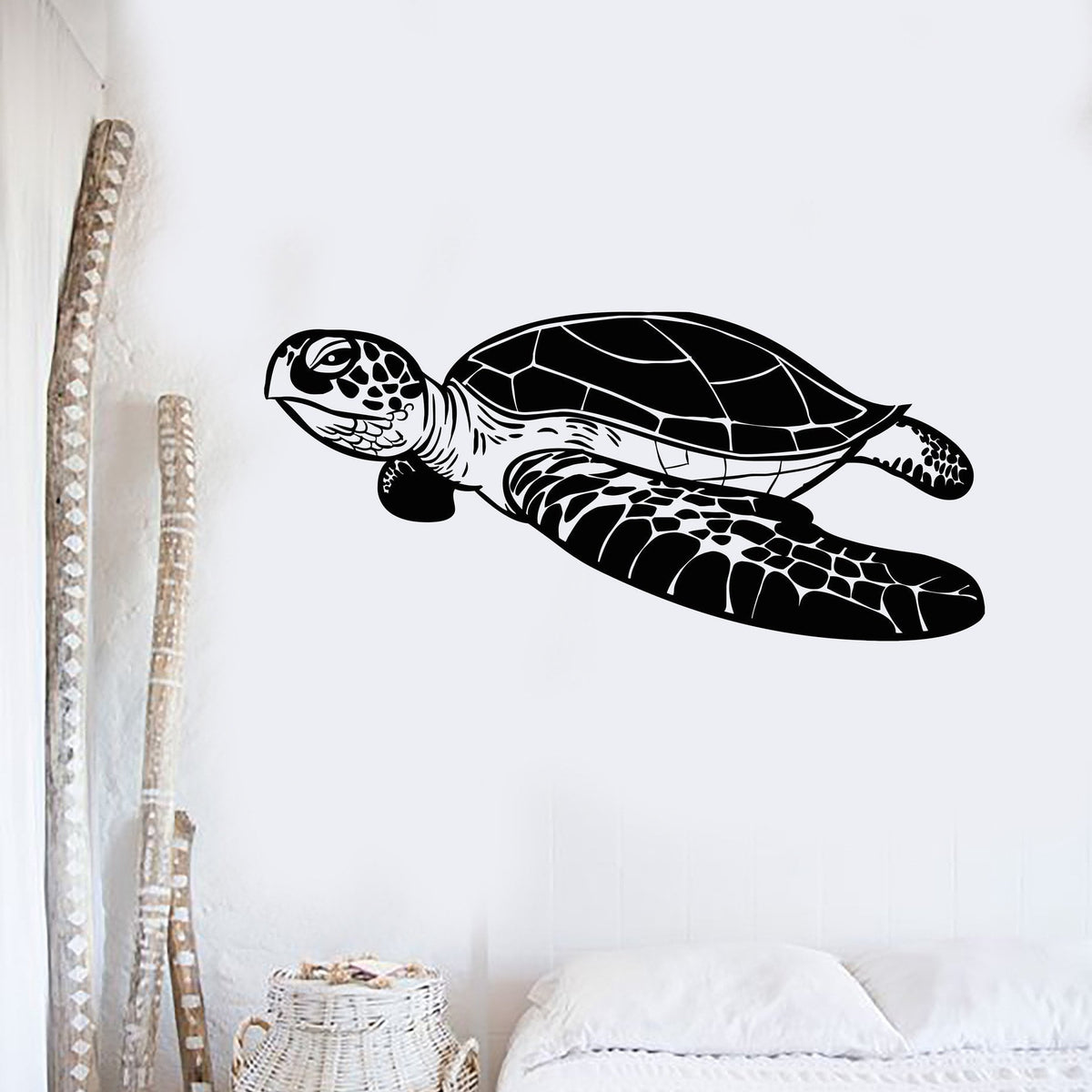 Vinyl Wall Decal Sea Turtle Marine Decoration Ocean Bathroom Stickers ...