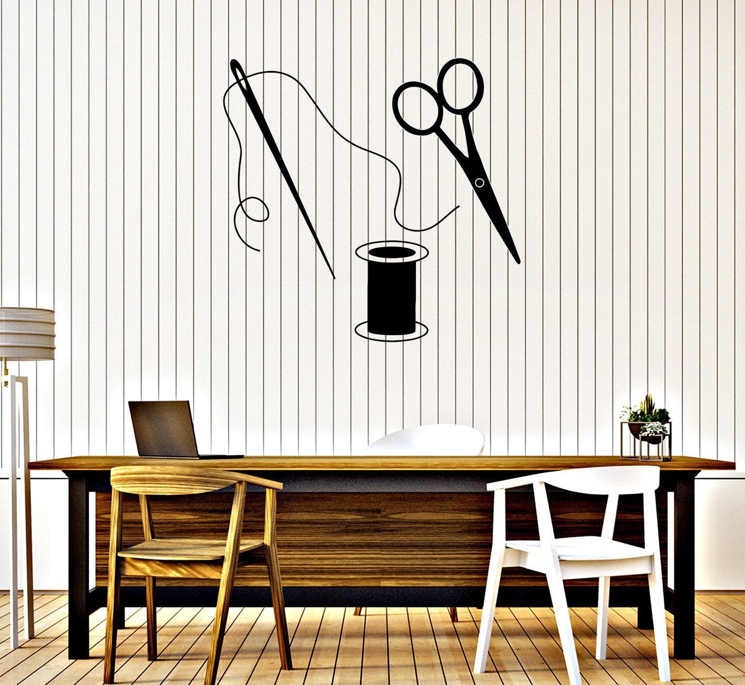 Vinyl Wall Decal Fashion Designer Atelier Sewing Tailor Stickers Uniqu ...