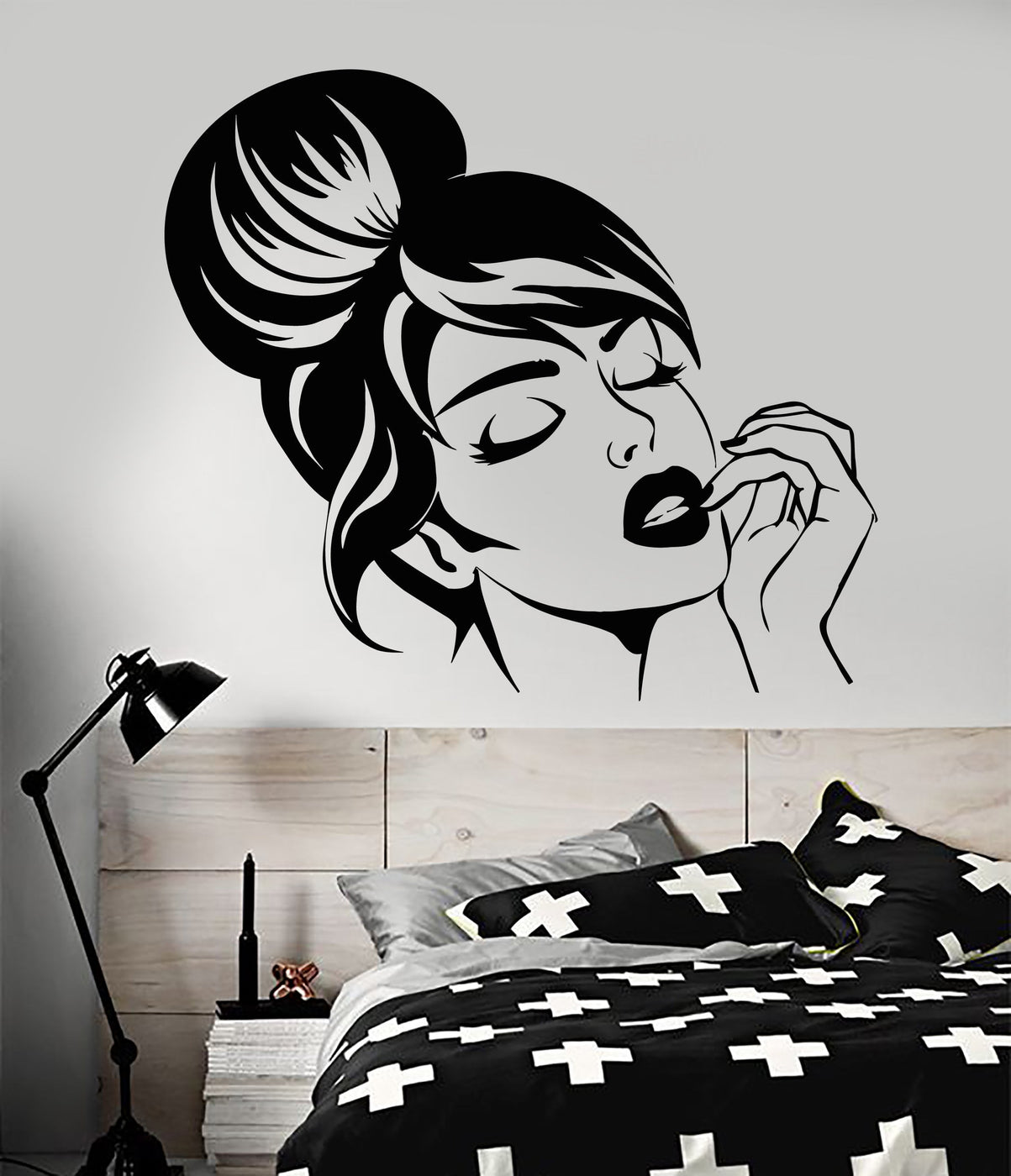 Vinyl Wall Decal Sexy Beautiful Girl Face Hairstyle Makeup Stickers (2 ...