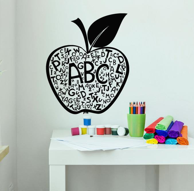 Vinyl Wall Decal Apple Letters Alphabet Decor For School Stickers (306 ...