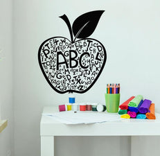Vinyl Wall Decal Apple Letters Alphabet Decor For School Stickers (306 ...