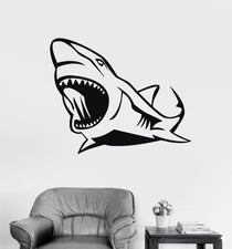 Wall Stickers Vinyl Decal Shark Jaws Predator Ocean Decor Murals Uniqu ...
