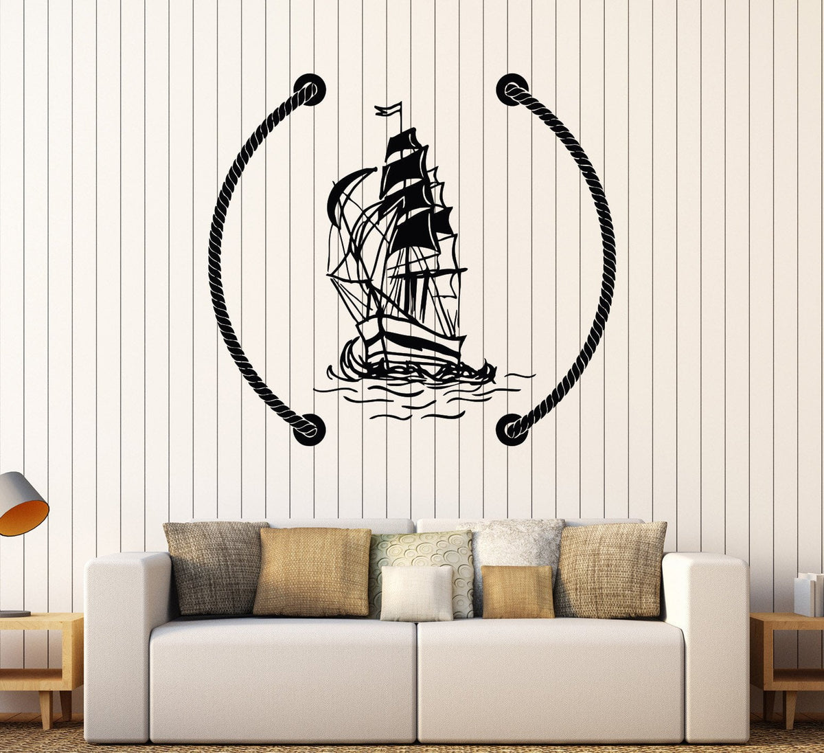 Vinyl Wall Decal Ship Sea Boat Sailor Nautical Marine Art Stickers Uni ...