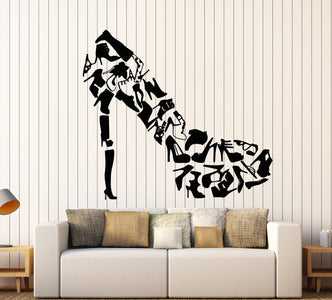 Vinyl Wall Decal Footwear Women's Shoes Shop Fashion Stickers Unique G ...