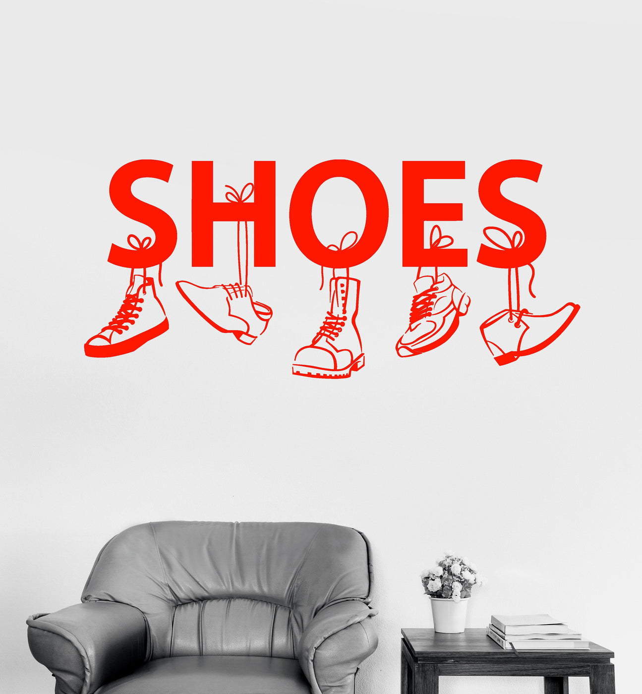 Vinyl Wall Decal Shoe Shop For Men Boot Sneakers Signboard Stickers Un ...