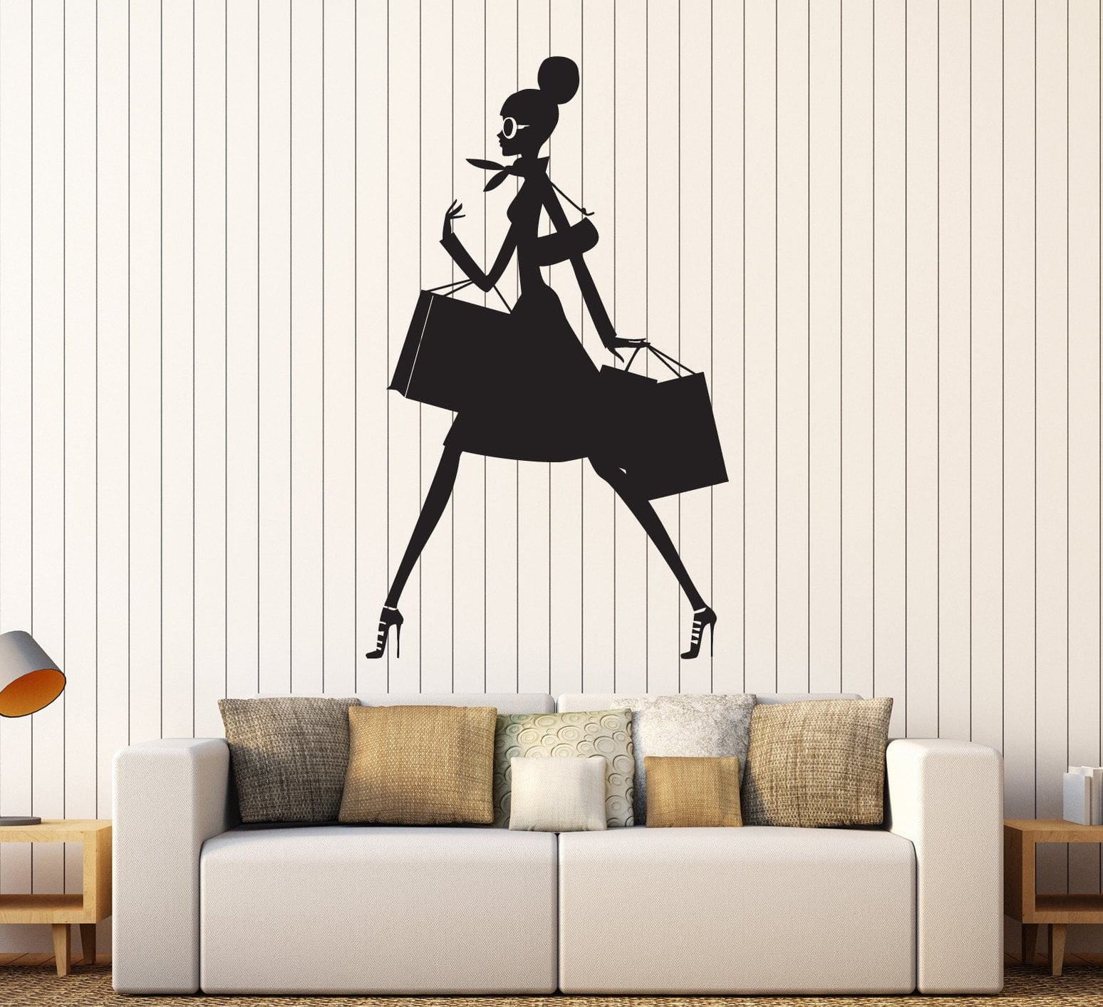 Vinyl Wall Decal Shopping Woman Mall Shop Store Business Stickers ...
