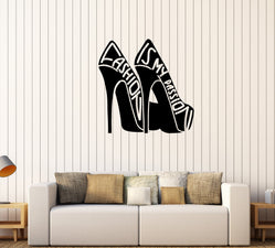 Vinyl Wall Decal Fashion Quote Girl Room Shoes Woman Stickers Unique G ...