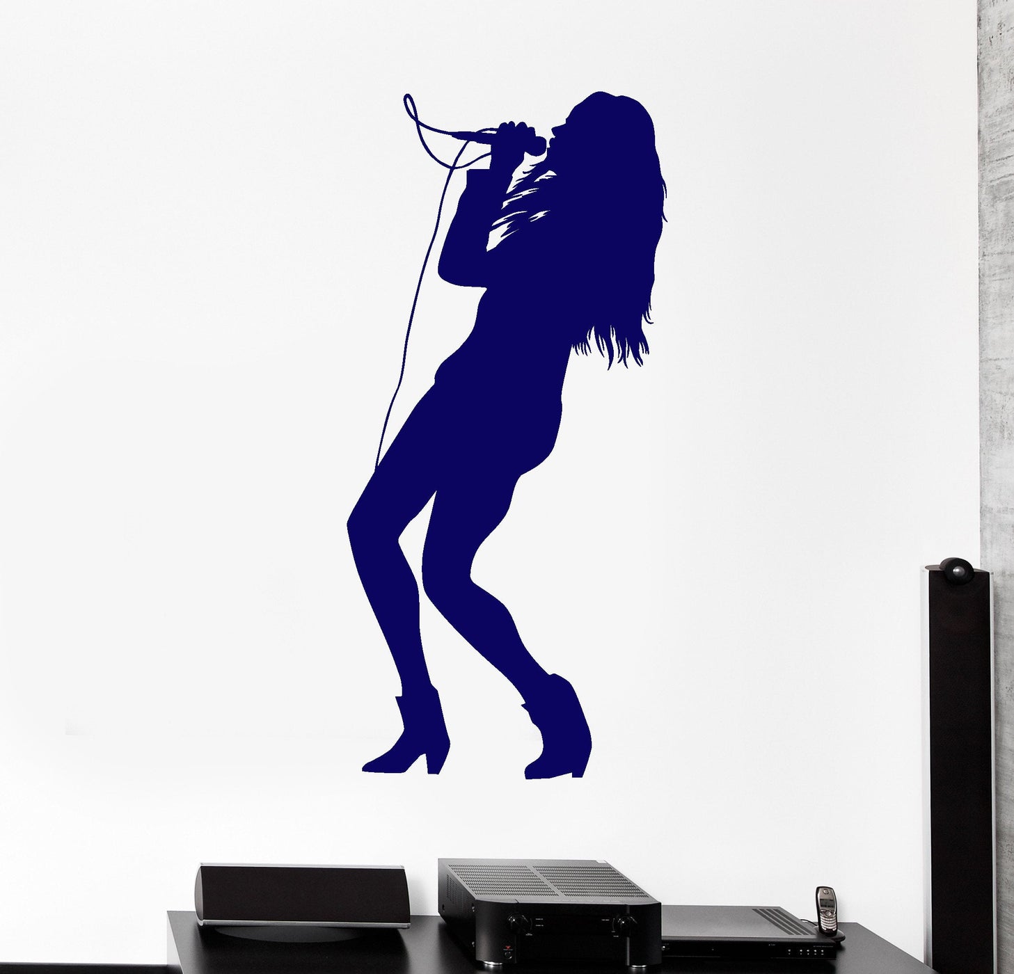 Vinyl Wall Decal Karaoke Club Singer Song Microphone Stickers Unique G ...
