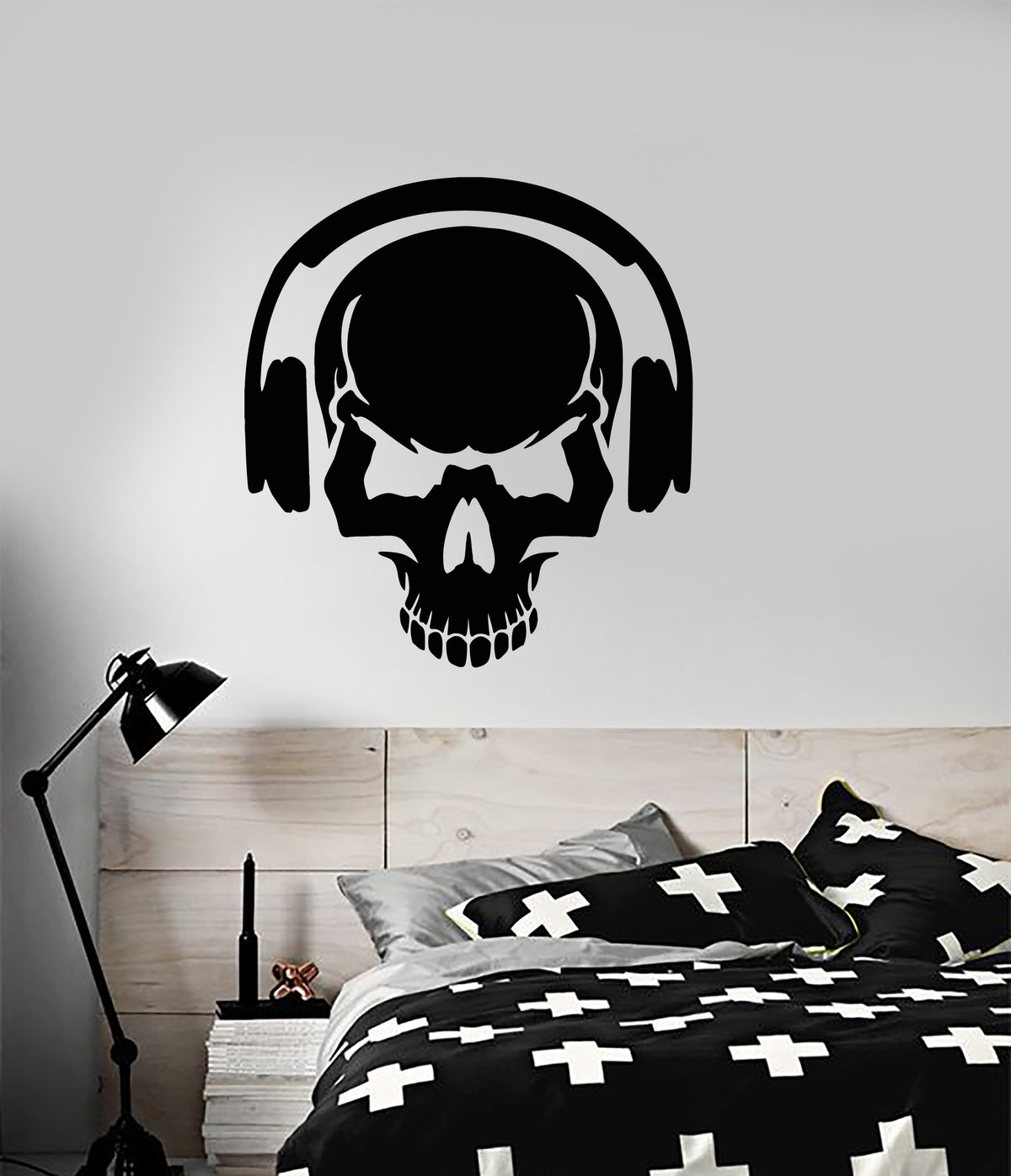 Vinyl Wall Decal Skull Music Lover Headphones Stickers (3474ig ...