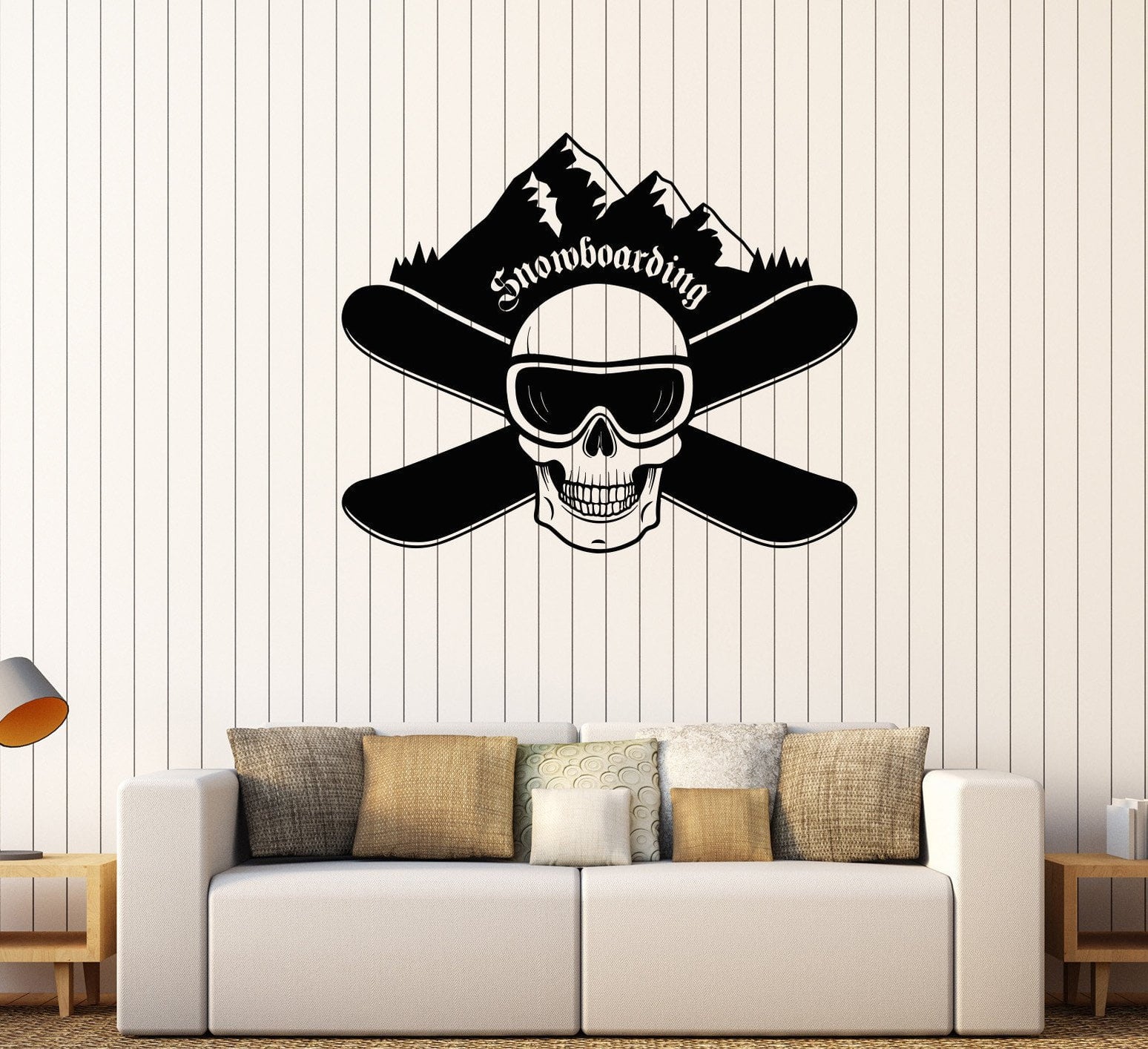 Vinyl Wall Decal Snowboarding Skull Boards Extreme Sports Stickers Mur ...