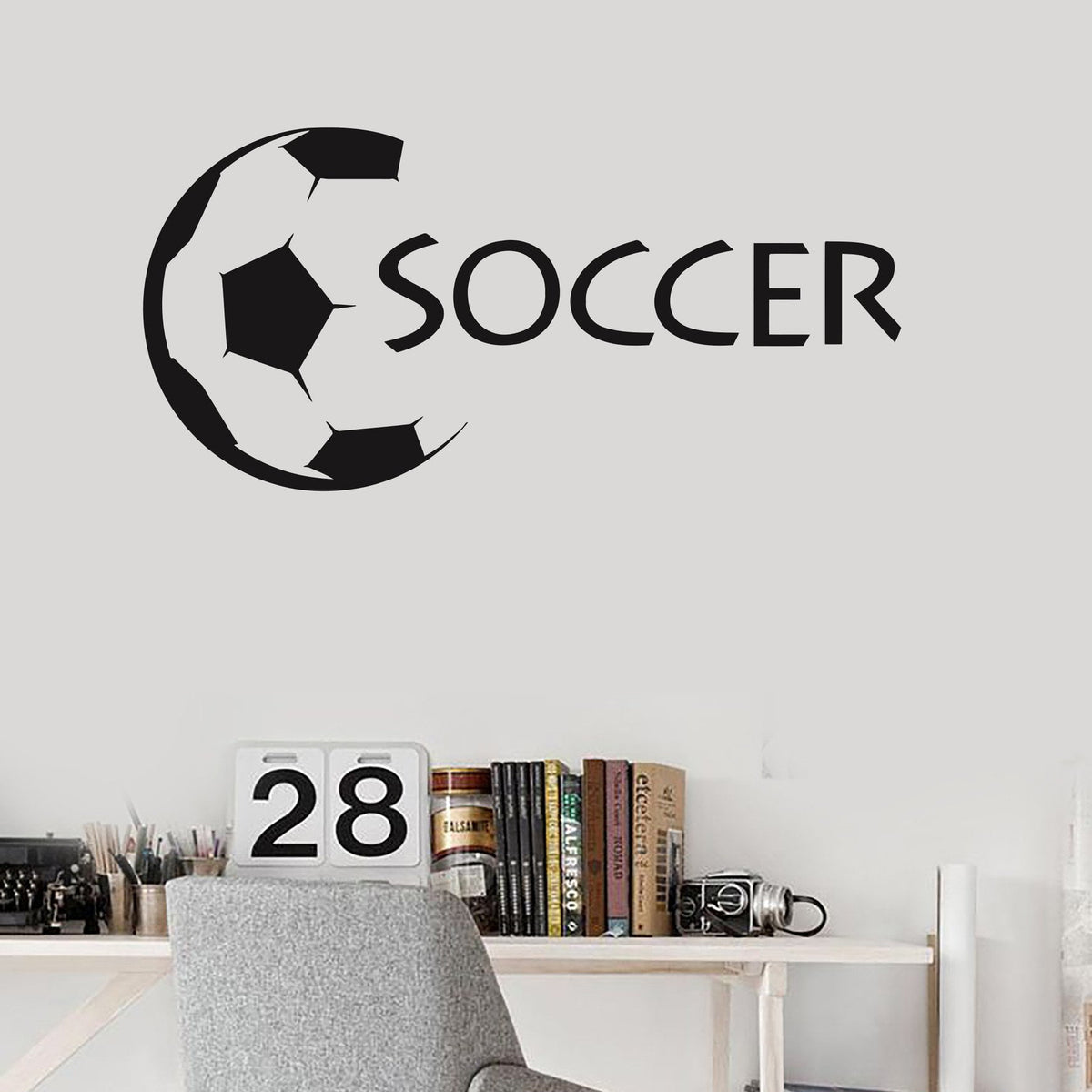 Vinyl Wall Decal Soccer Ball Sports Fan Kids Room Stickers Mural Uniqu ...