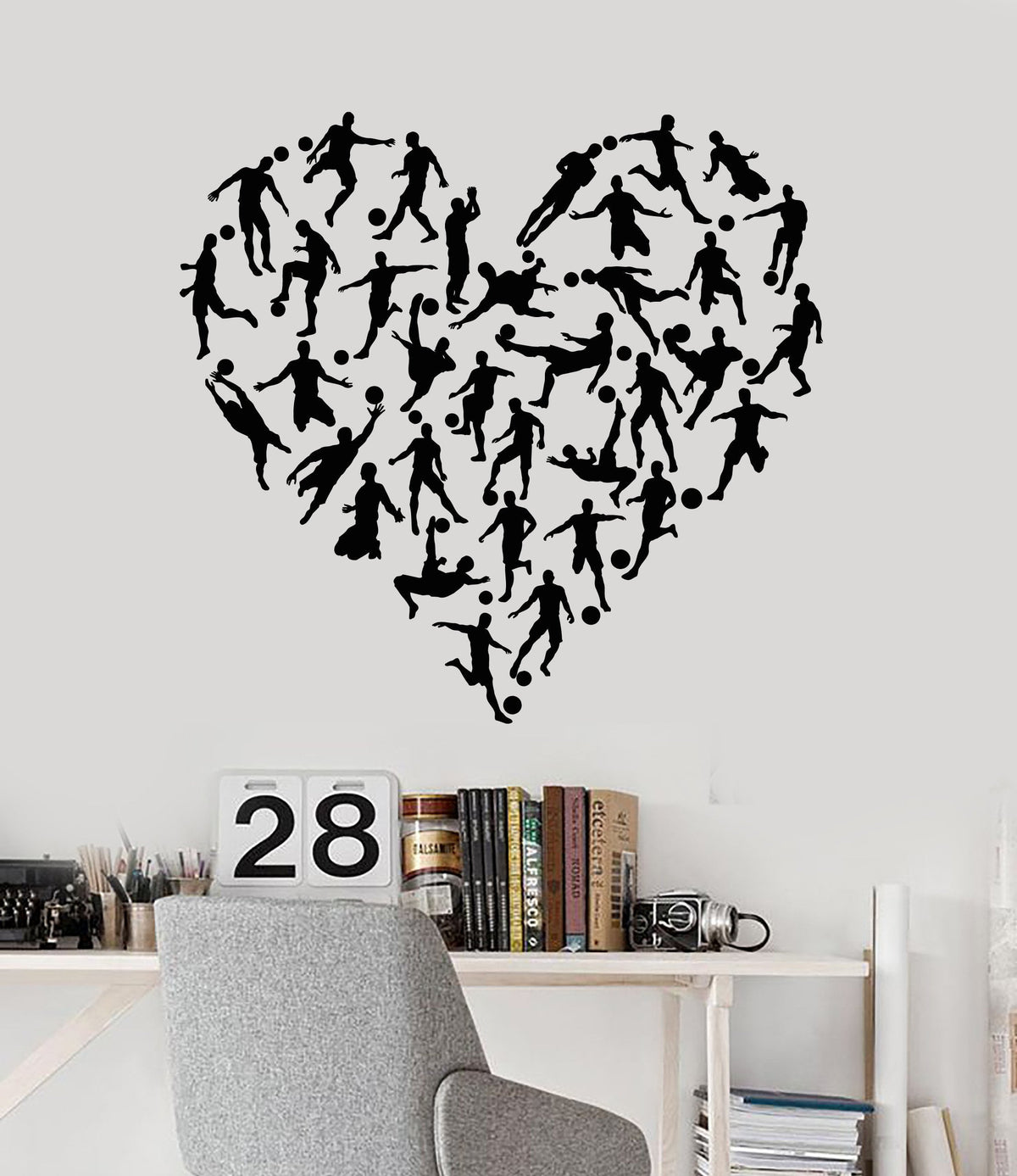 Vinyl Wall Decal Soccer Player Heart Fan Sports Boy Room Stickers Uniq ...