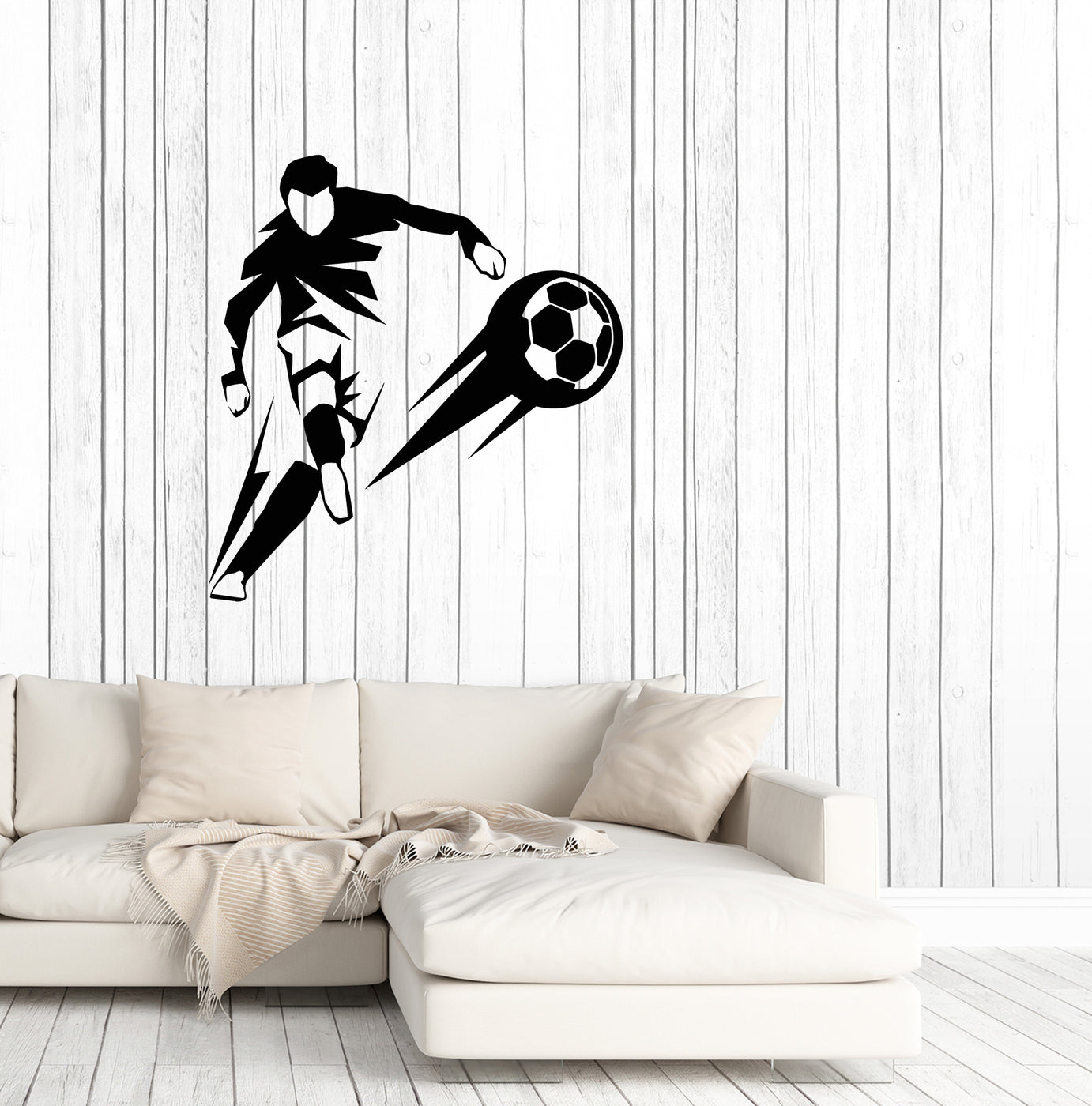 Vinyl Wall Decal Soccer Game Player Abstract Ball Sport Boy Stickers ...