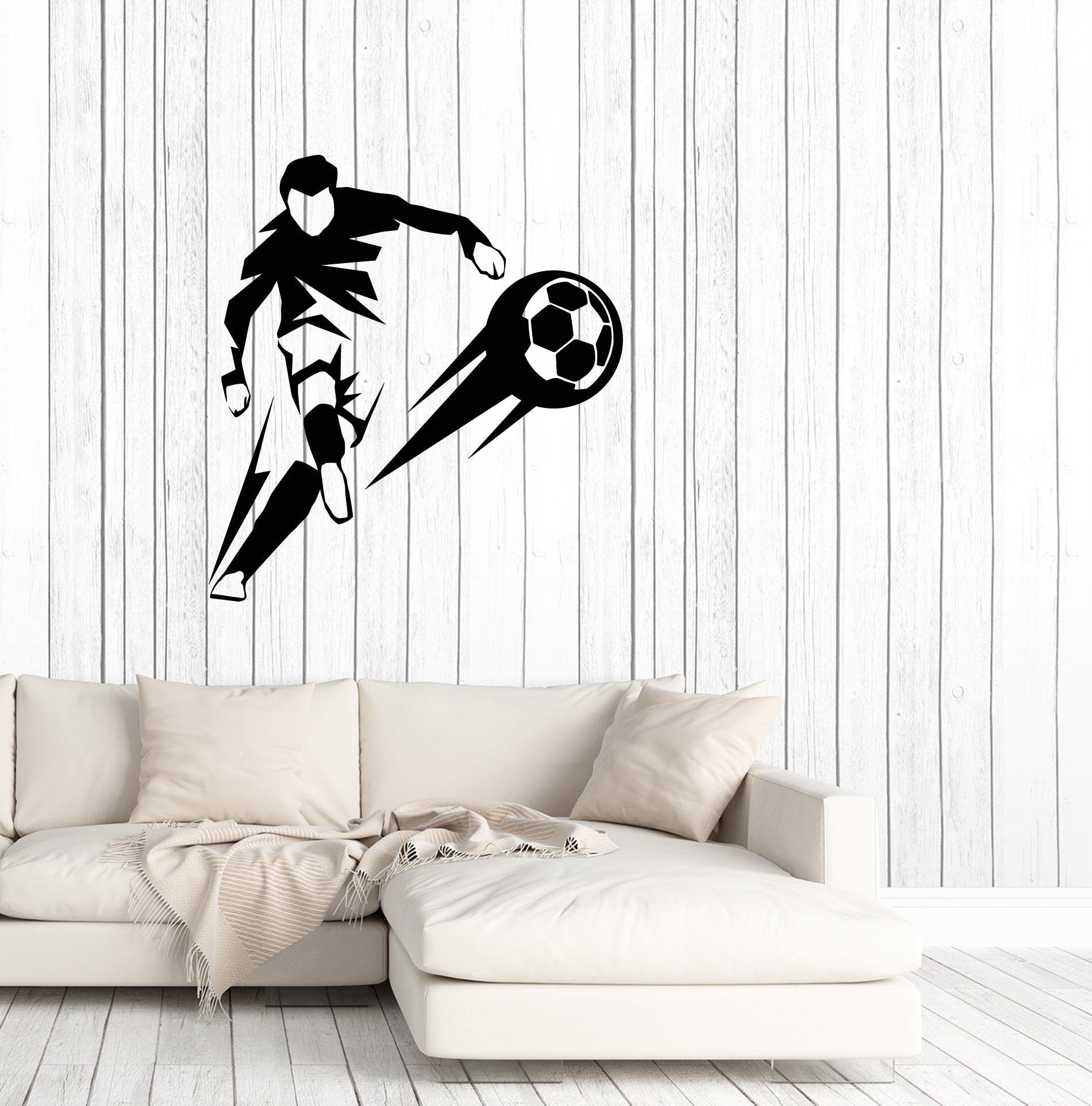 Vinyl Wall Decal Soccer Game Player Abstract Ball Sport Boy Stickers ...