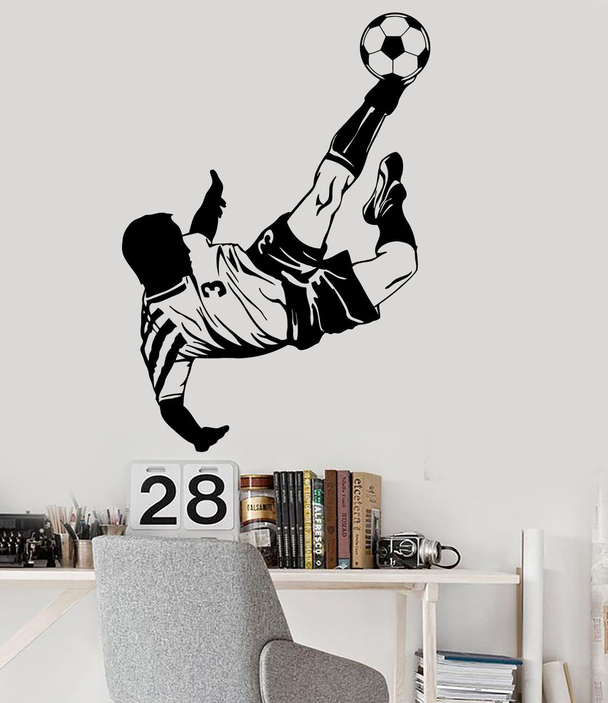 Vinyl Wall Decal Soccer Player Boy Room Sports Stickers Mural Unique G ...