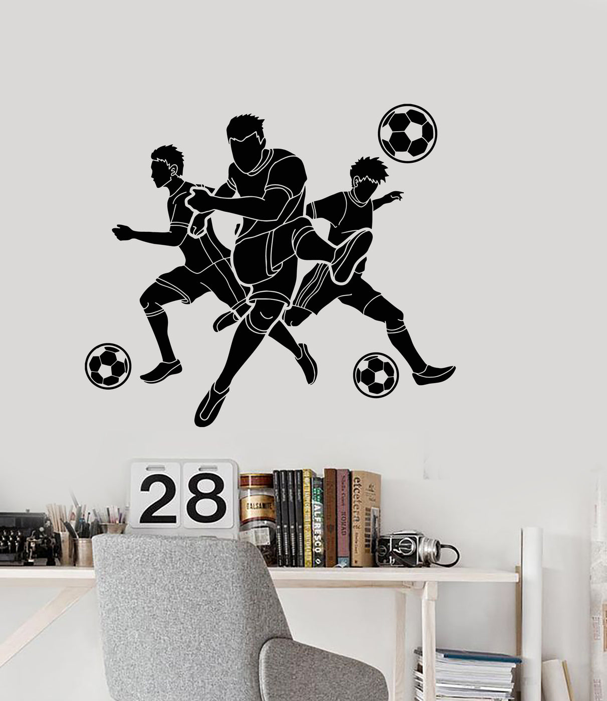 Vinyl Wall Decal Soccer Ball Game Sports Team Players Stickers (3183ig ...