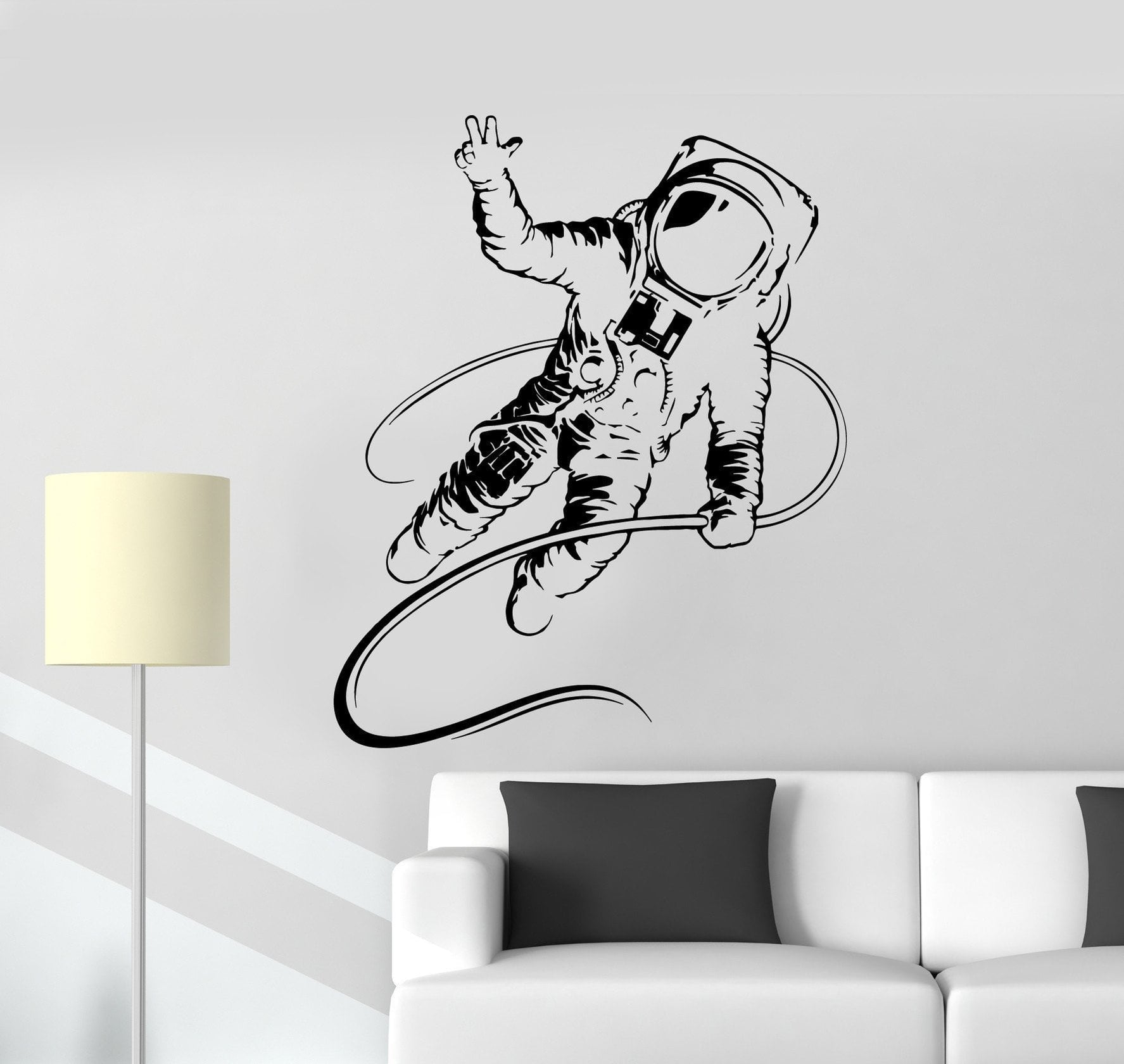Vinyl Wall Decal Spaceman Astronaut Boy Kids Room Stickers Mural Uniqu ...