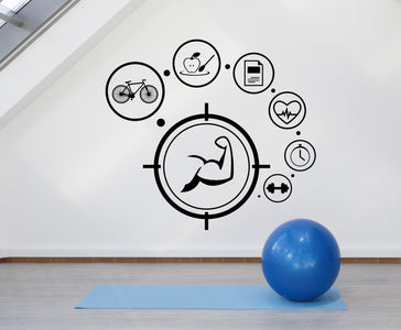 Vinyl Wall Decal Gym Healthy Lifestyle Sport Fitness Beauty Stickers U ...