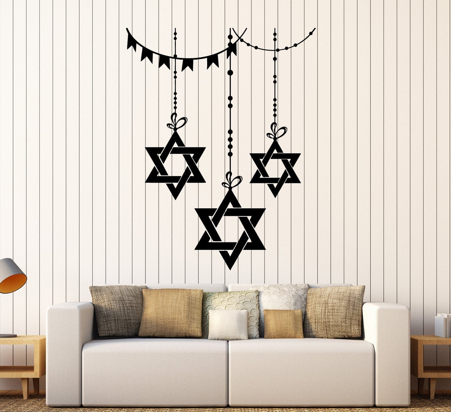 Vinyl Wall Decal Jewish Star of David Symbol Israel Hanukkah Stickers ...