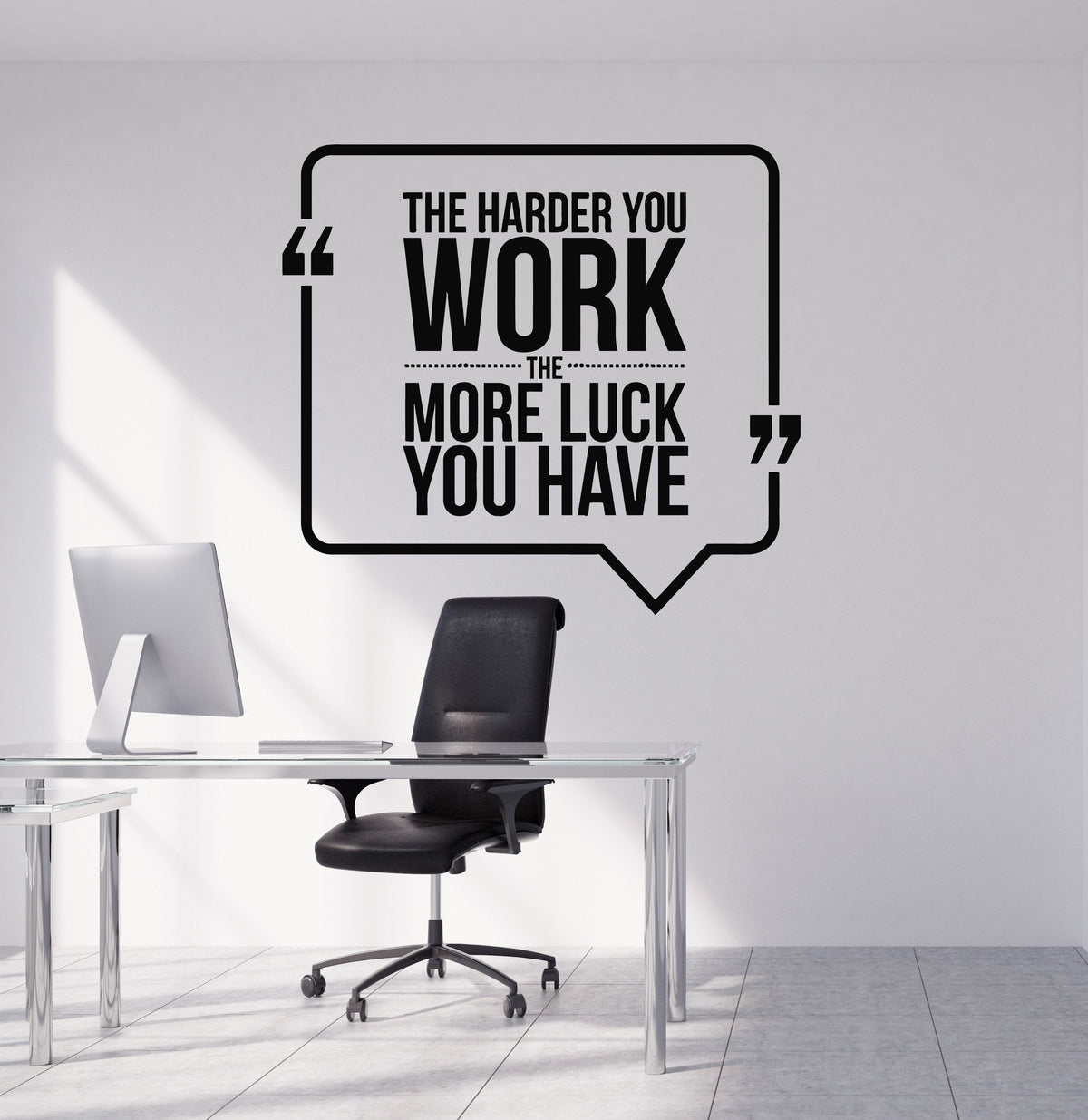 Vinyl Wall Decal Motivational Quote Hard Work Office Decorating Art St ...