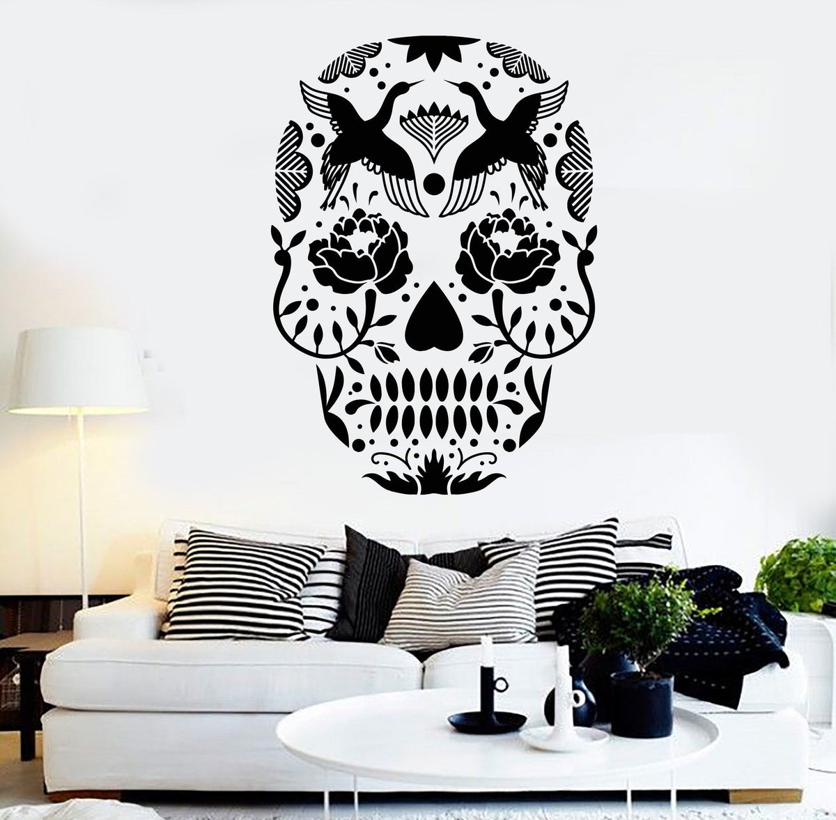 Vinyl Wall Decal Calavera Sugar Skull Mexican Art Stickers Unique Gift ...