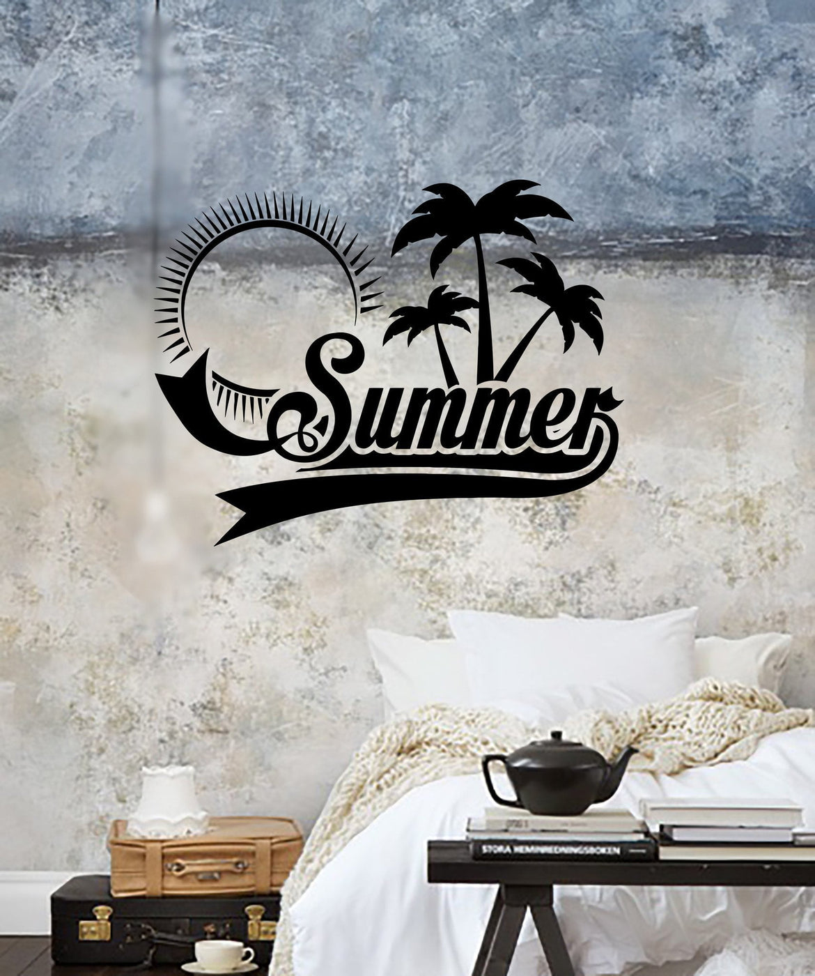 Wall Sticker Vinyl Decal Summer Palm Beach Relax Tropical Sun Decor (i ...