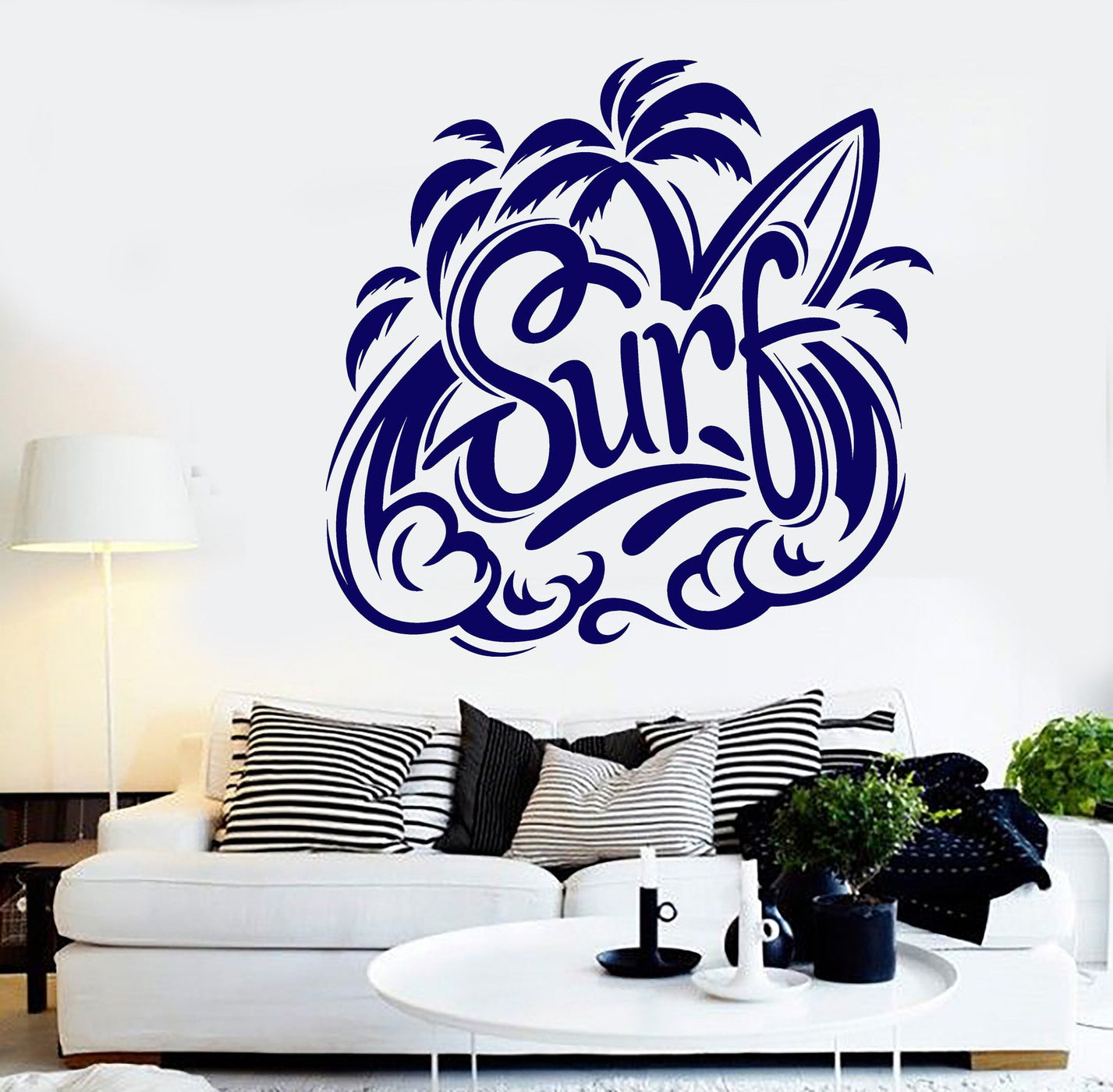 Vinyl Wall Decal Beach Style Surfing Surfer Water Sports Stickers Uniq ...