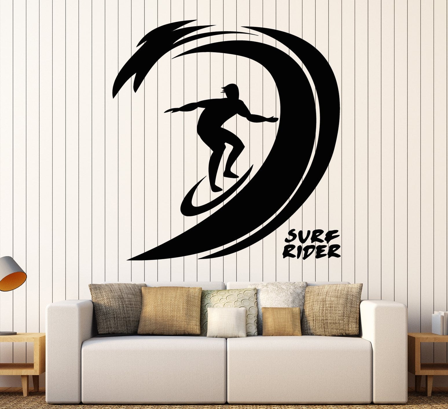 Vinyl Wall Decal Surfing Sports Waves Surfboard Rider Stickers (2289ig ...
