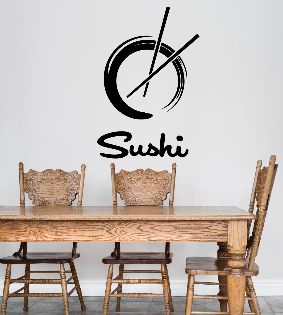 Vinyl Wall Decal Sushi Restaurant Logo Circle Enso Stickers (3394ig ...