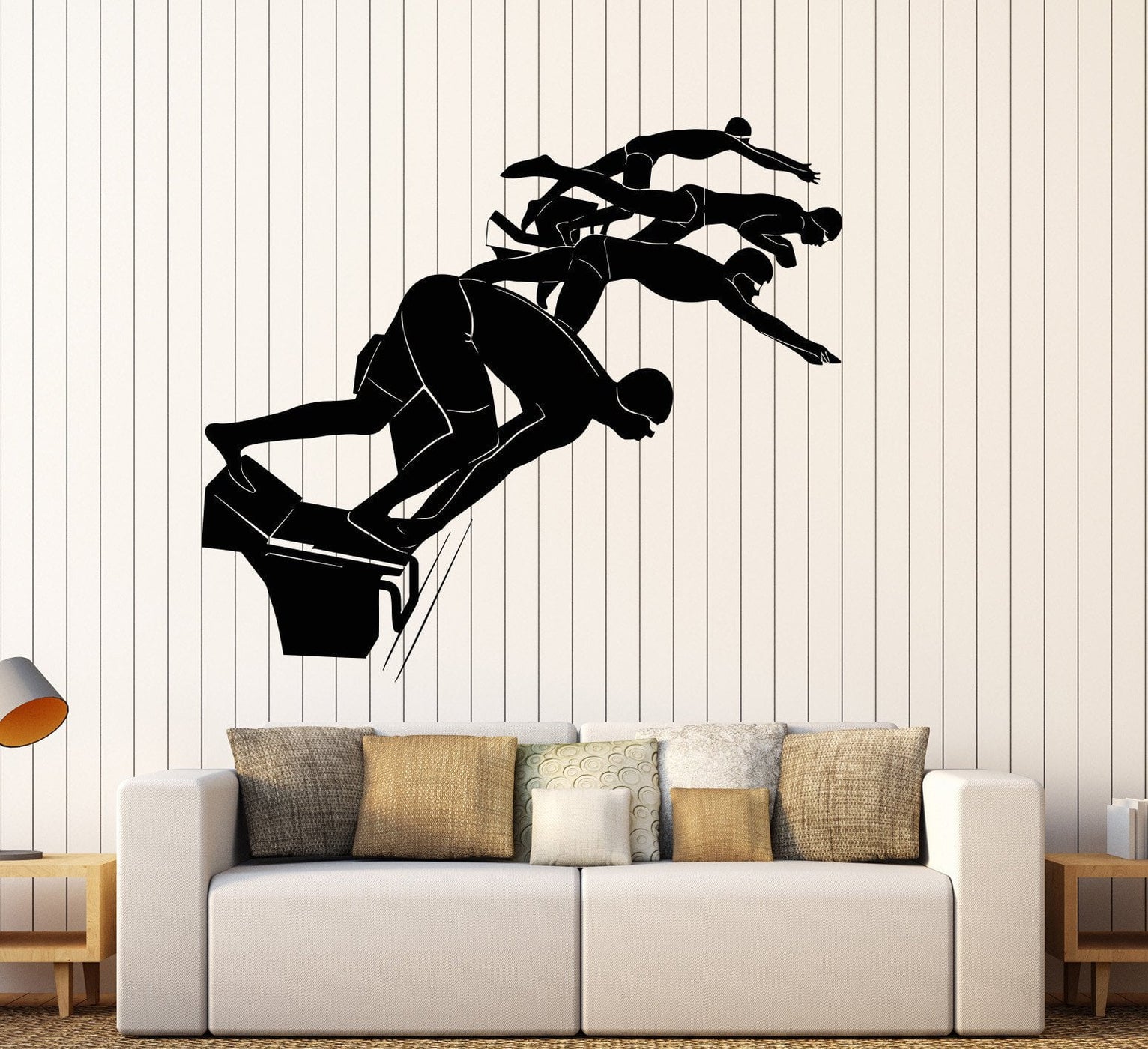 Vinyl Wall Decal Water Sports Swimmer Swim Pool Stickers Unique Gift ...