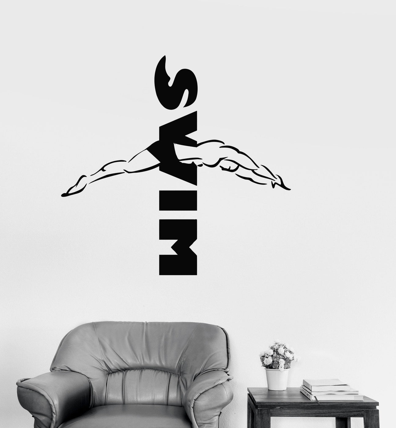 Wall Sticker Vinyl Decal Water Sports Swim Swimmer Swimming Pool Uniqu ...