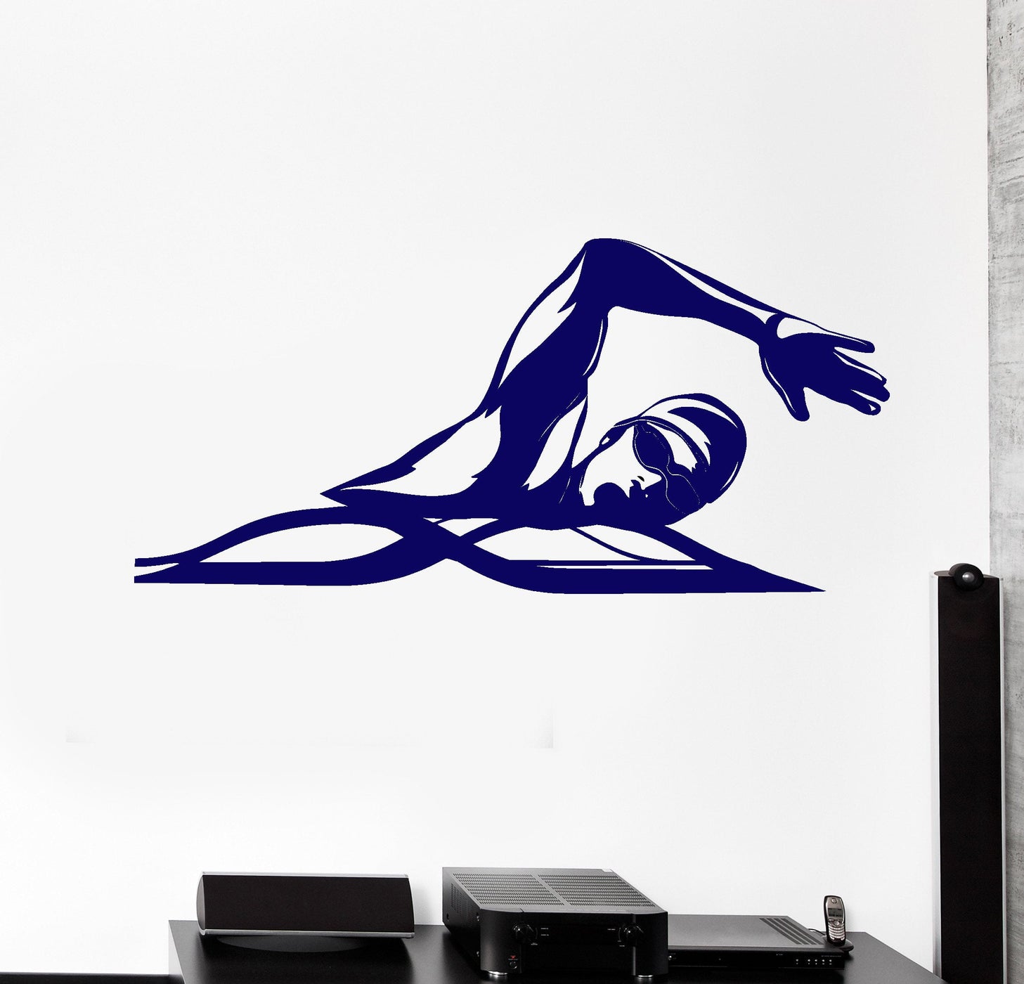 Vinyl Wall Decal Swimming Pool Water Sports Swimmer Stickers Unique Gi ...