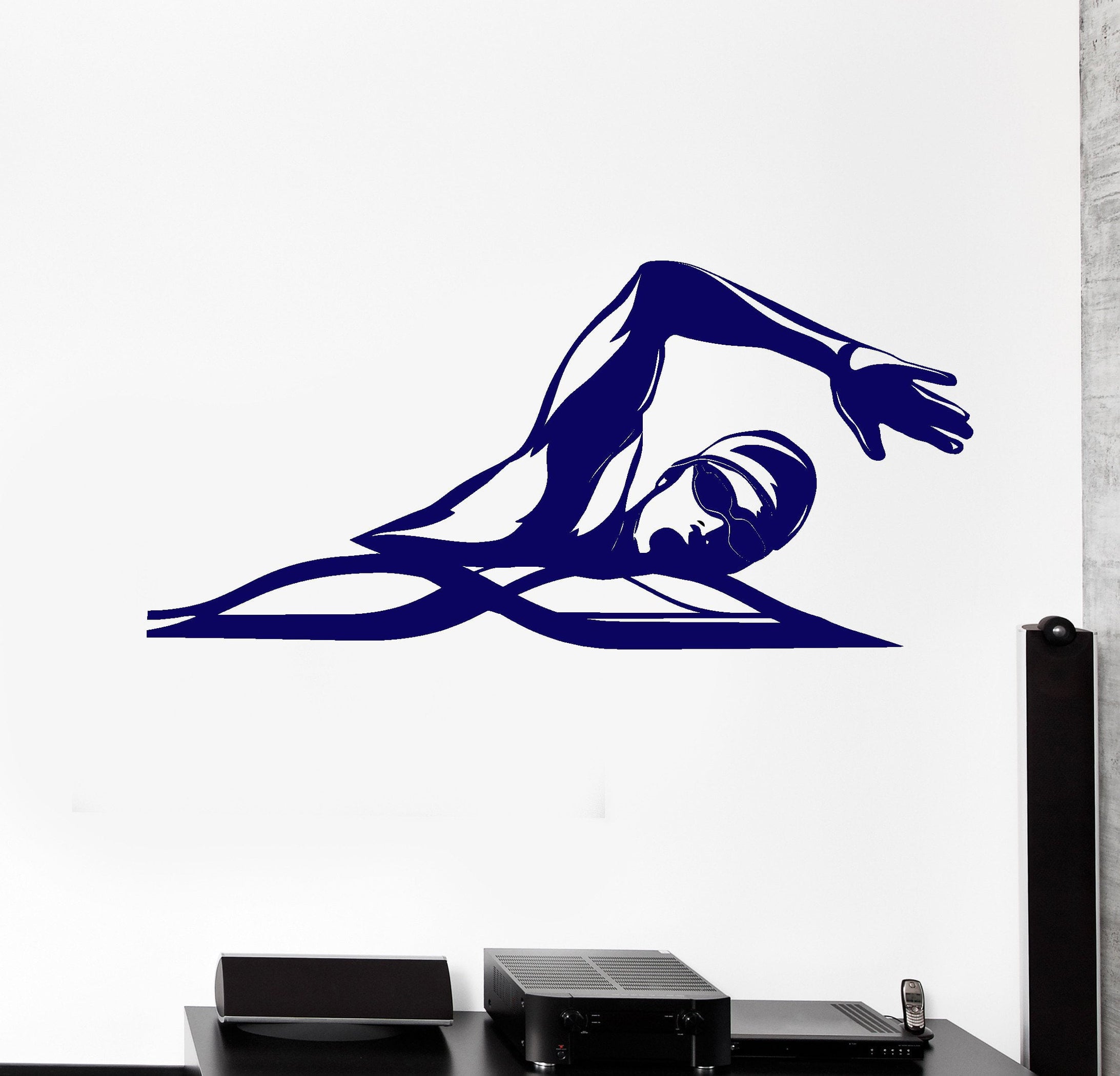 Vinyl Wall Decal Swimming Pool Water Sports Swimmer Stickers Unique Gi ...