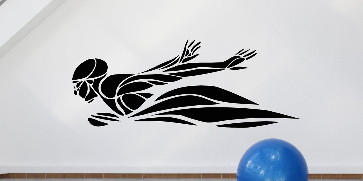 Vinyl Wall Decal Swimmer Swimming Pool Water Sports Stickers (2701ig ...