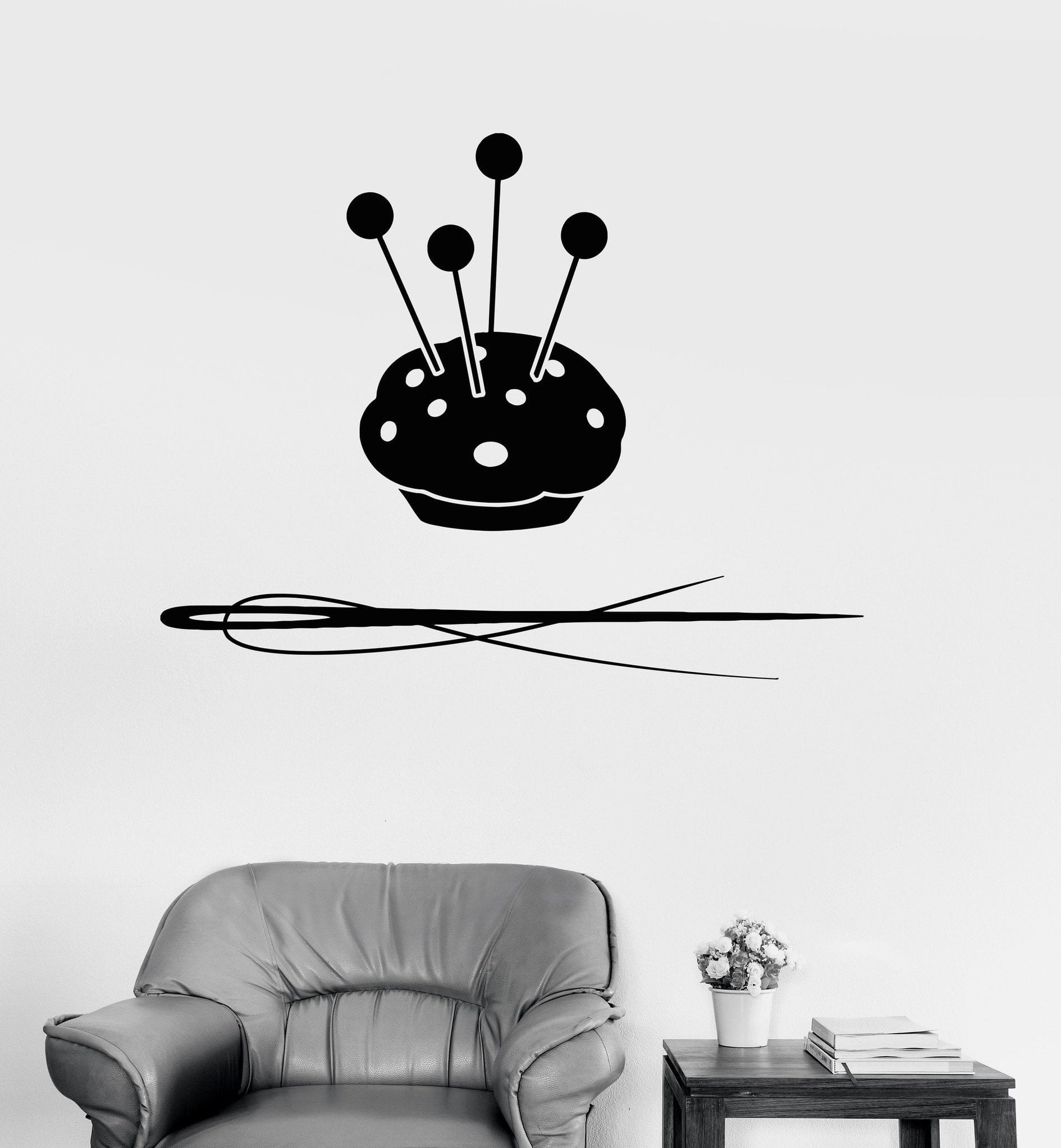 Vinyl Wall Decal Sewing Tailor Shop Atelier Tools Stickers Mural Uniqu ...