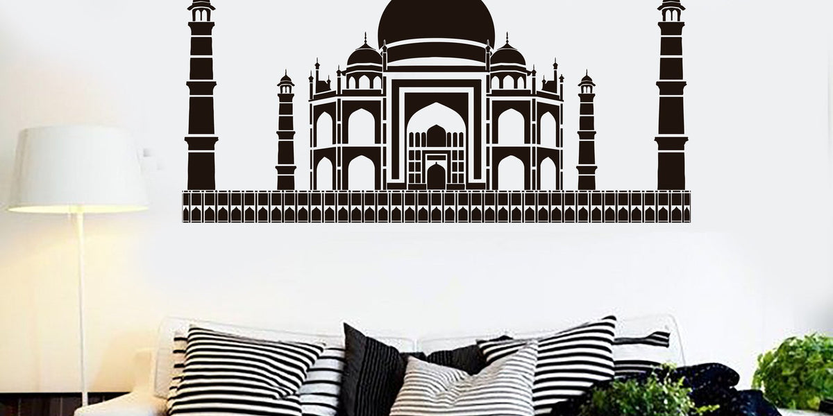 Vinyl Wall Decal Taj Mahal Architecture Mosque India Stickers Unique G ...