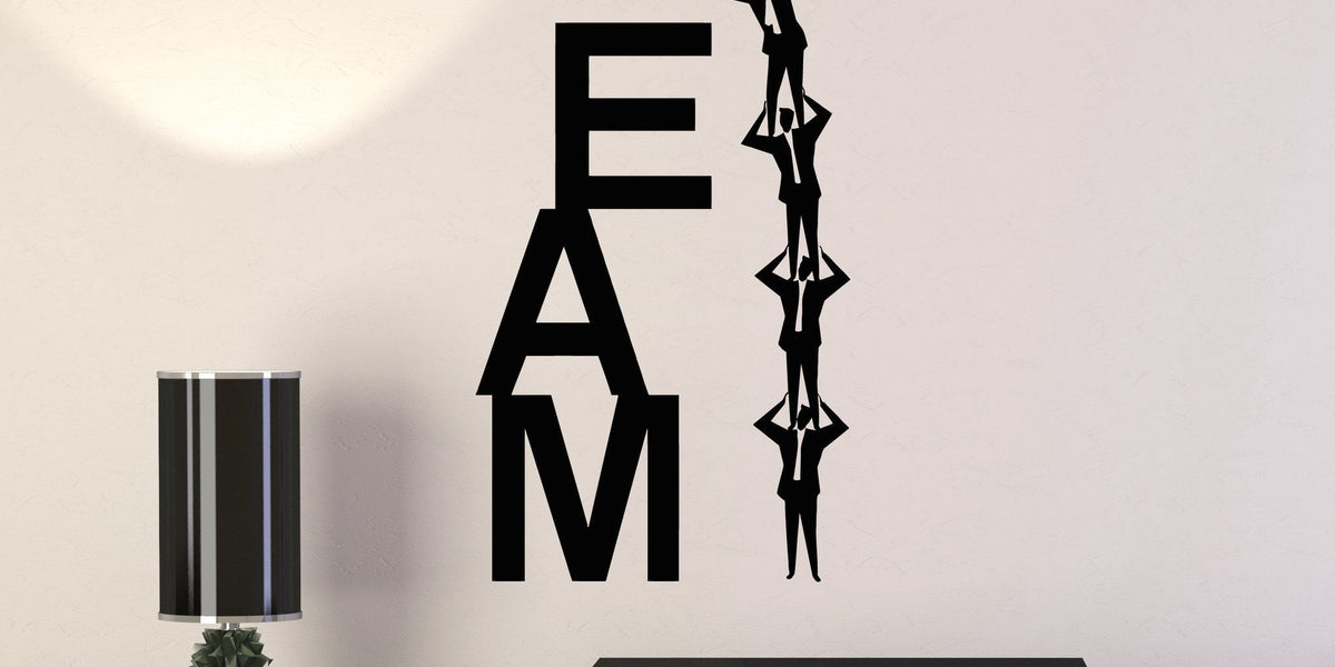 Vinyl Wall Decal Team Work Teamwork Office Quote Business Word Sticker ...