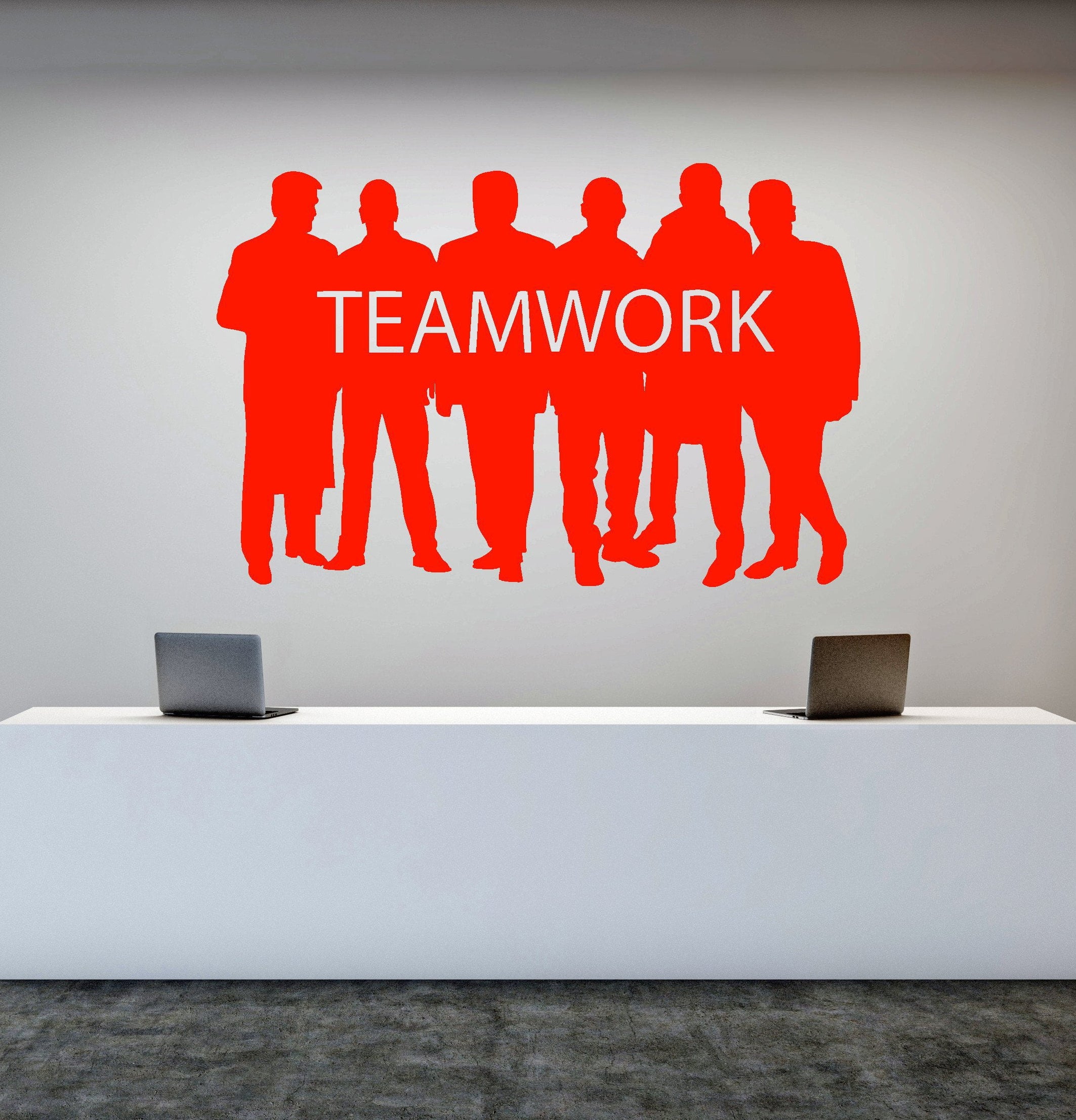 Vinyl Wall Decal Teamwork Office Worker Style Motivational Word Sticke ...