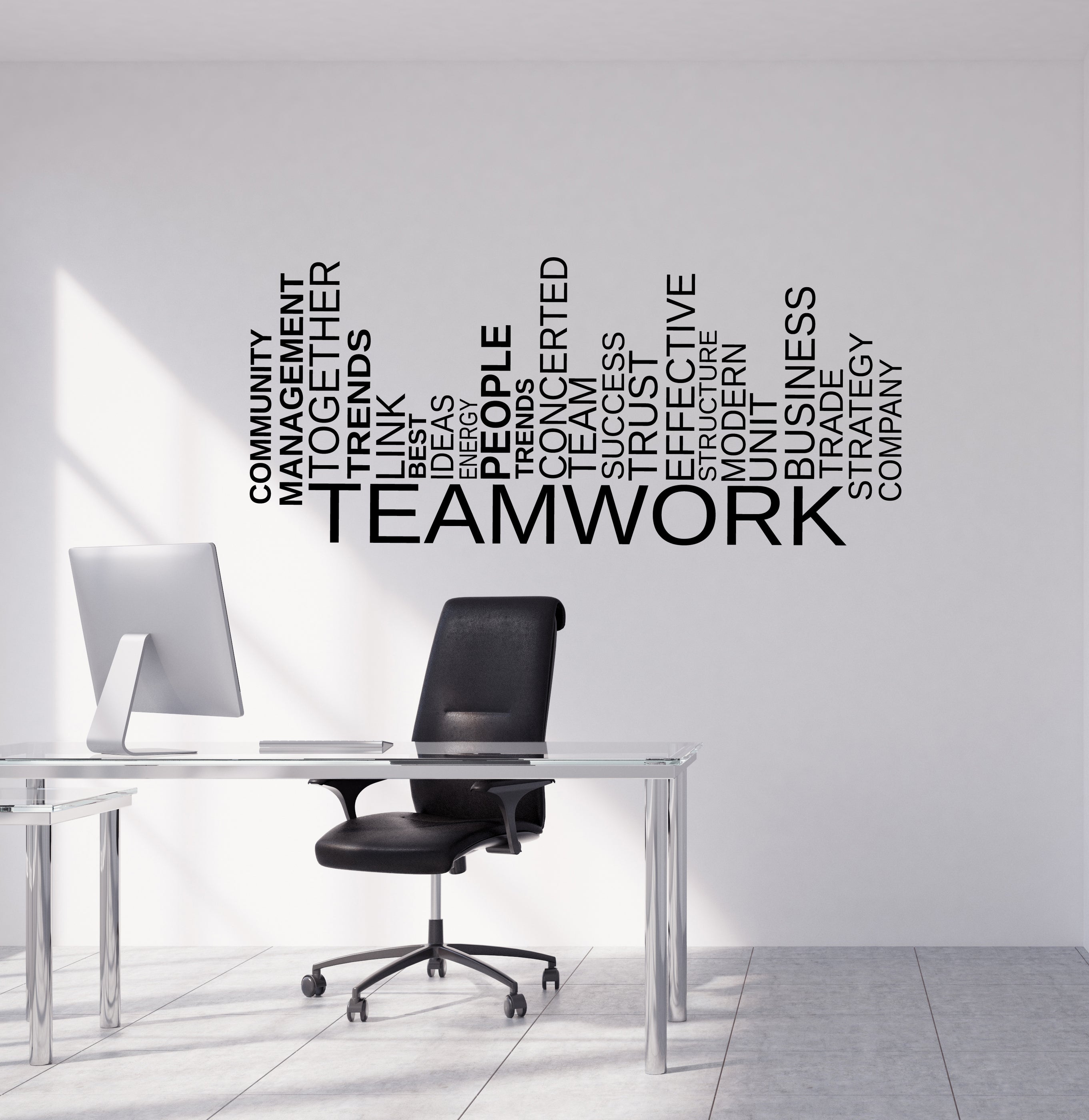 Vinyl Wall Decal Teamwork Words Business Office Decor Stickers Unique ...