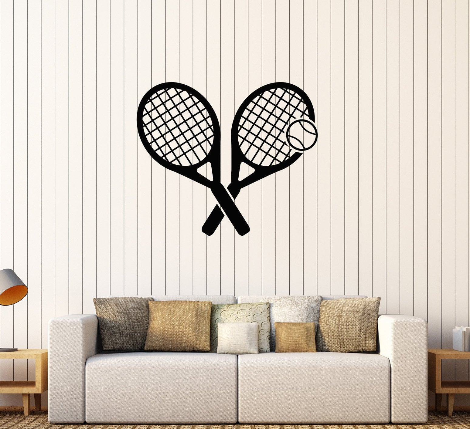 Vinyl Wall Decal Tennis Racket Sport Game Stickers Mural Unique Gift ...