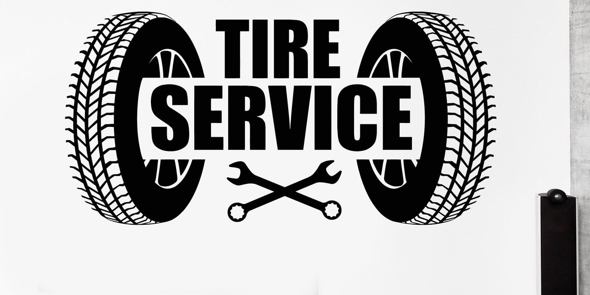 Vinyl Wall Decal Tire Service Repair Garage Car Stickers Murals Unique ...
